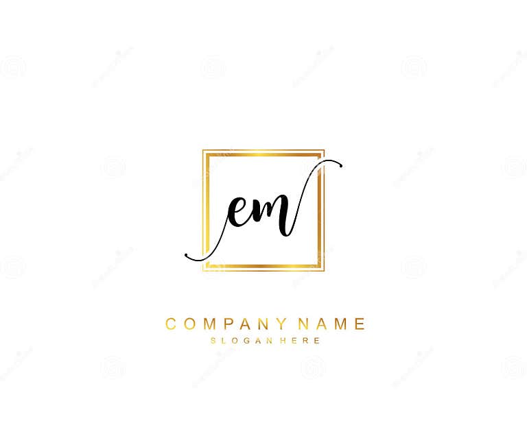 Initial EM Signature Logo Template Vector Stock Vector - Illustration ...
