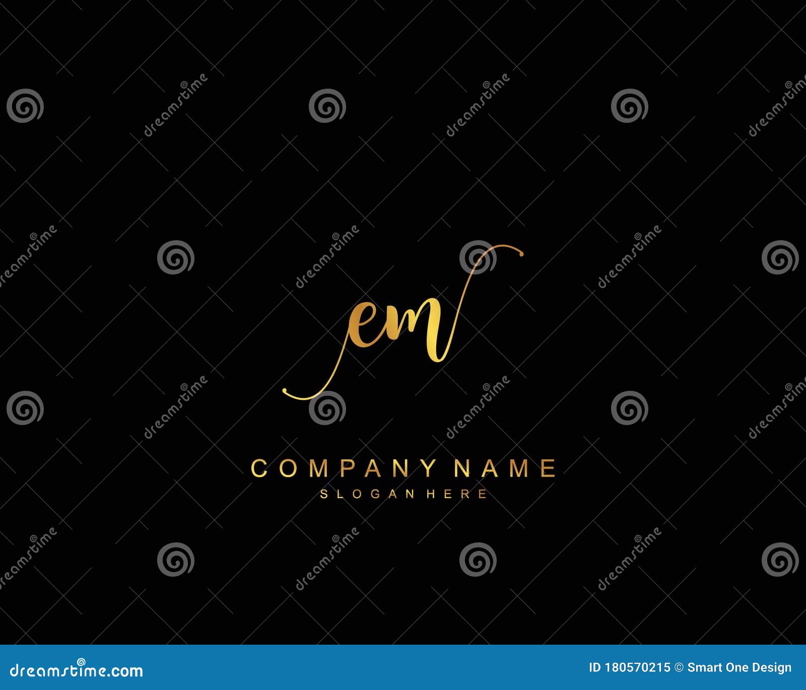 Initial EM Signature Logo Template Vector Stock Vector - Illustration ...