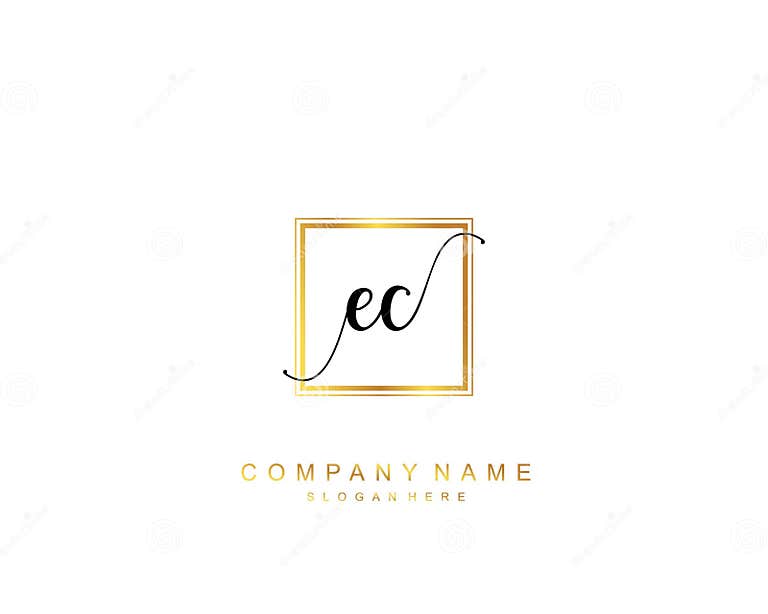 Initial EC Signature Logo Template Vector Stock Vector - Illustration ...