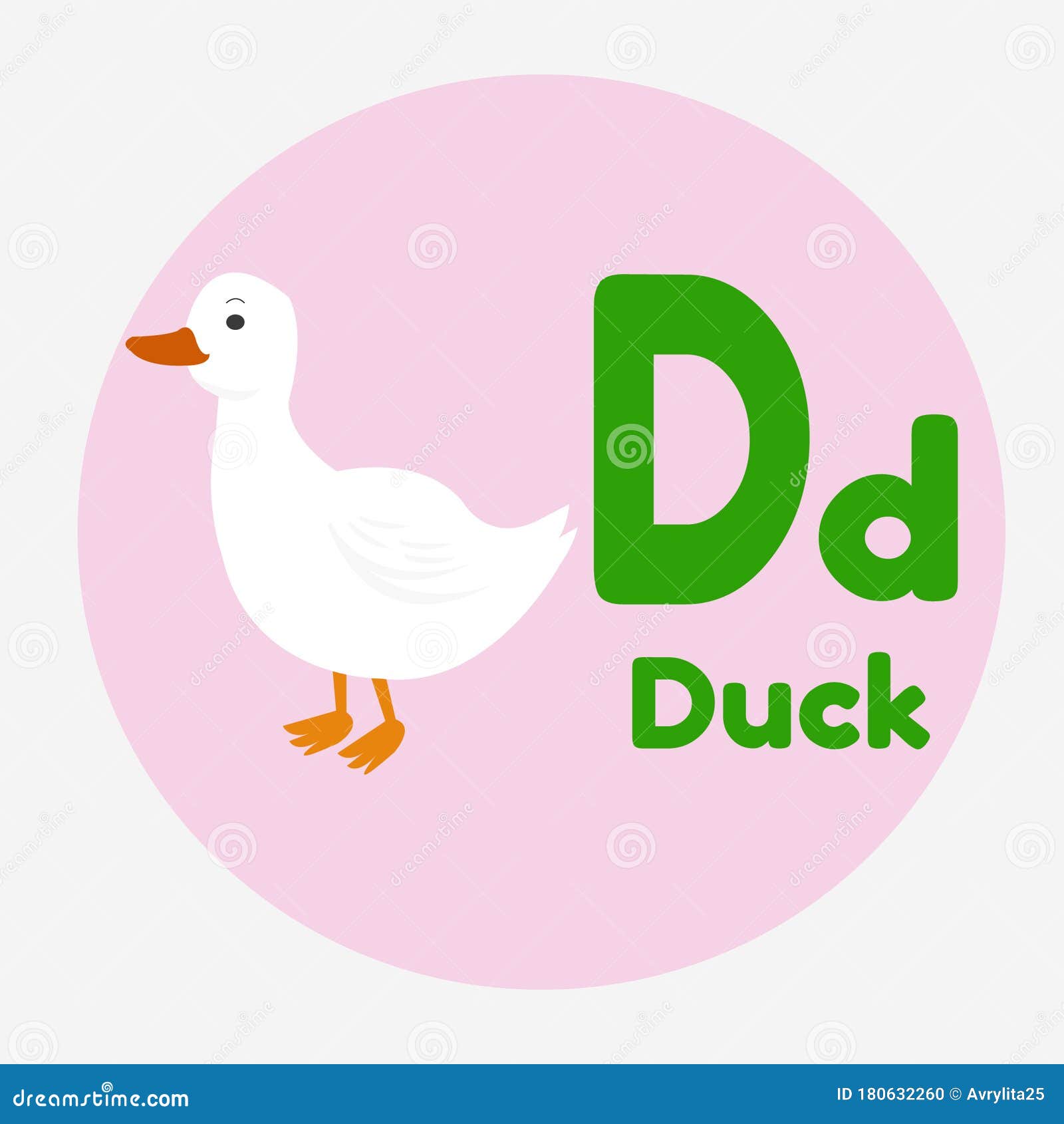 Illustration of Animal Cartoon Alphabet D Duck for Education Stock ...