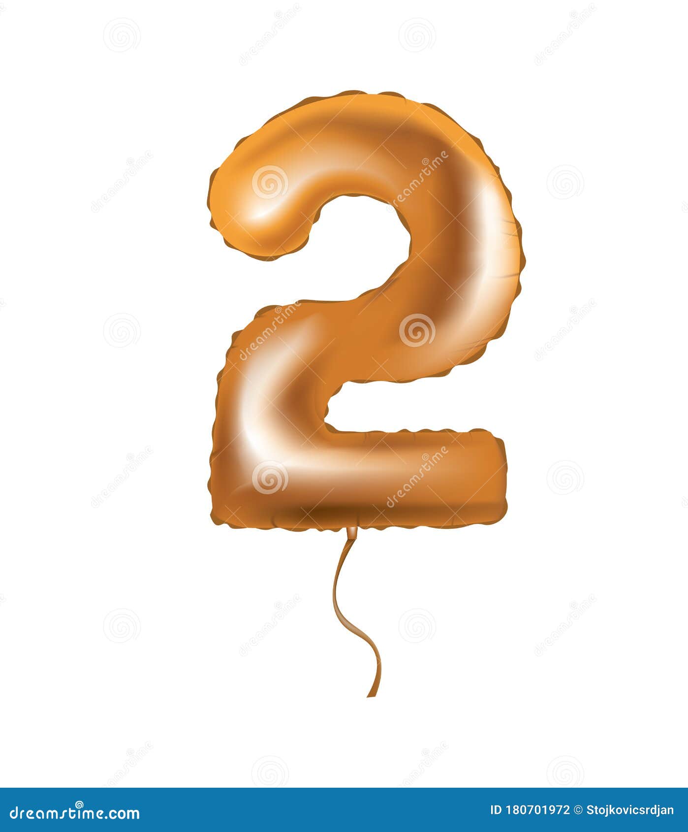 Number two foil balloon stock vector. Illustration of isolated - 180701972
