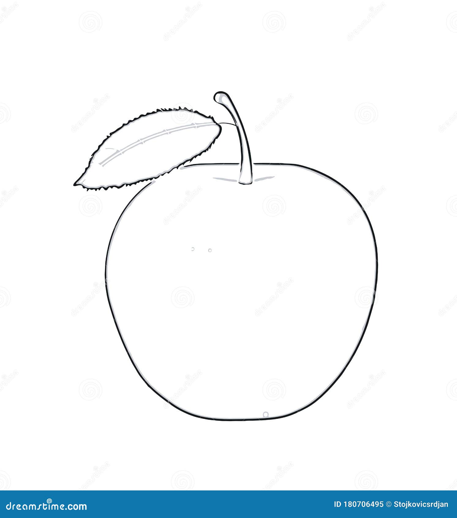 Blank Apple for Coloring Book Stock Vector - Illustration of blank ...