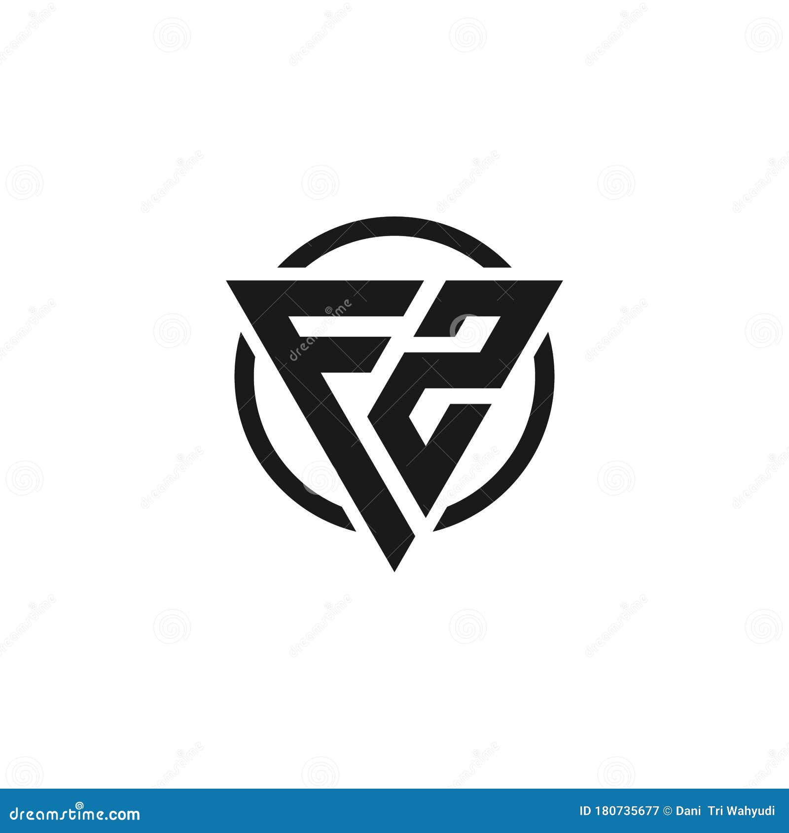 FZ Letter Logo Icon Design Template Elements Stock Vector ...