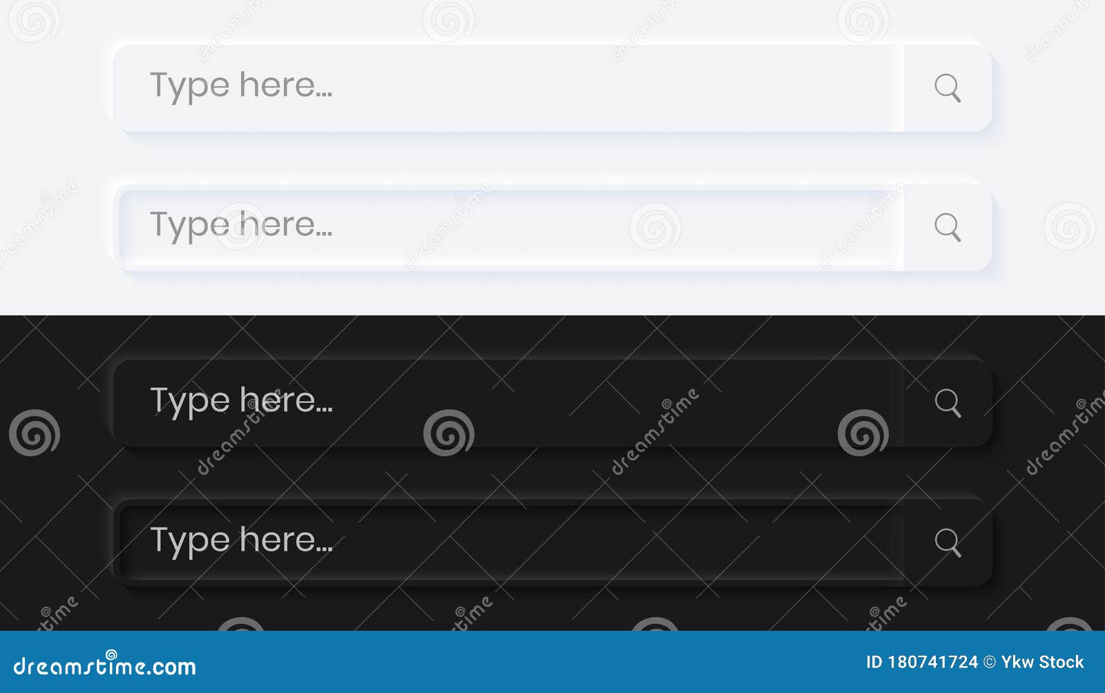 Rounded Square Search Bar Neumorphism UI Stock Vector - Illustration of ...