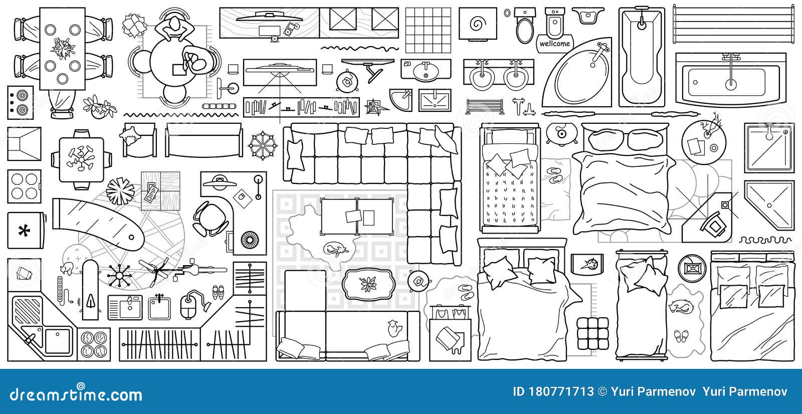 Architecture Floor Plan Cartoon Vector | CartoonDealer.com #10382297