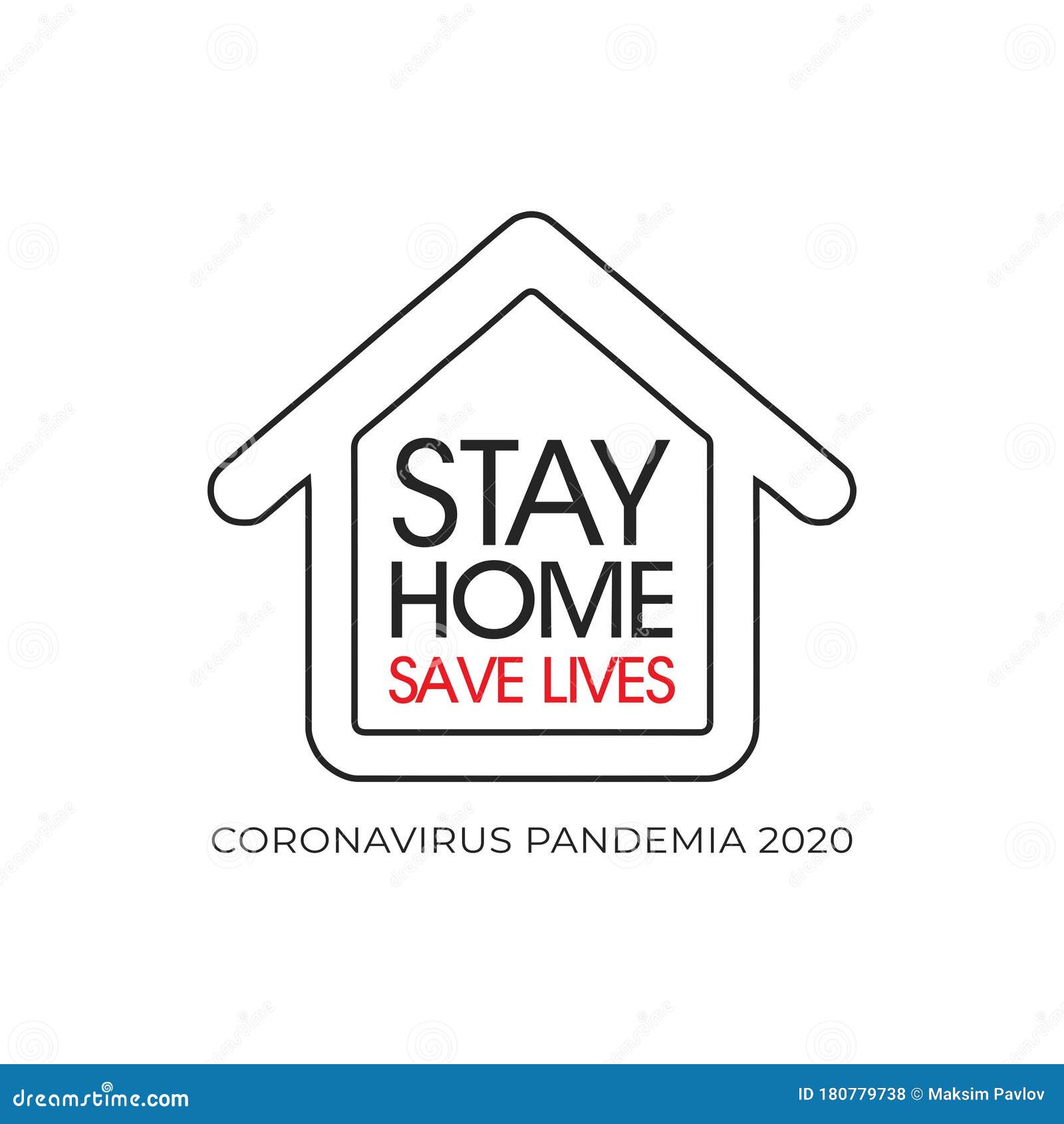 Stay Home Stay Safe Warning Sign and Logo Covid-19. Self Isolation ...