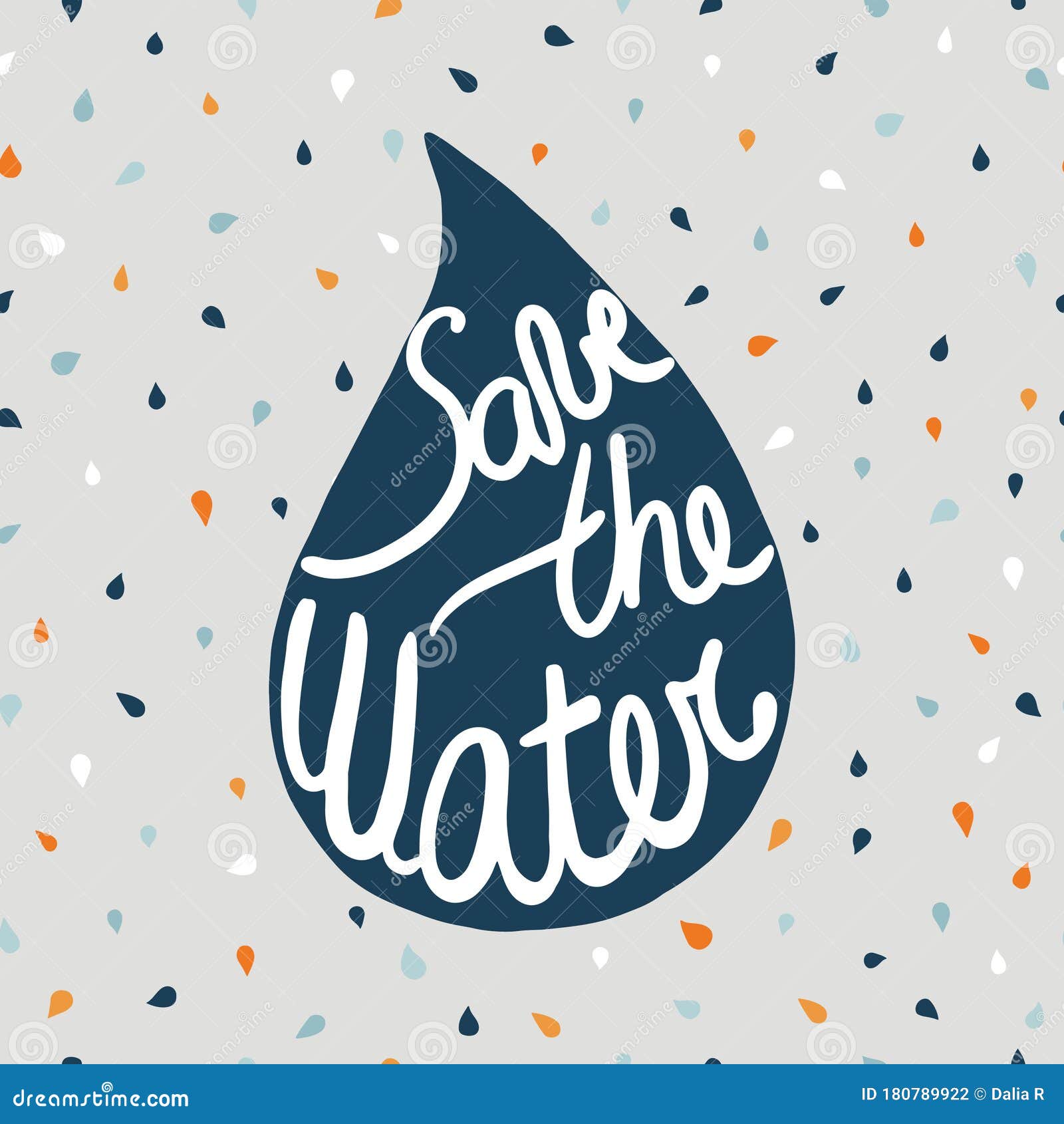 Note `Save the Water` on a Drop. Stock Illustration - Illustration of ...