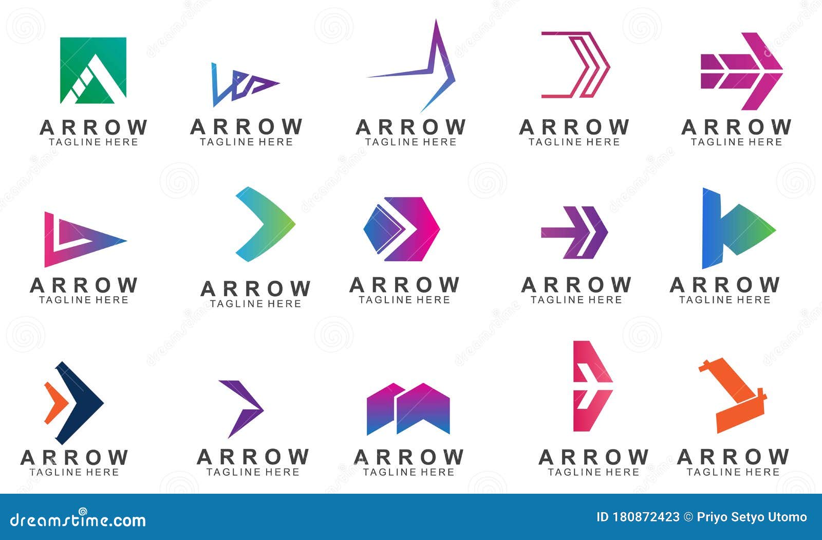 Set of Arrow Logo Design with Creative Concept Stock Vector ...