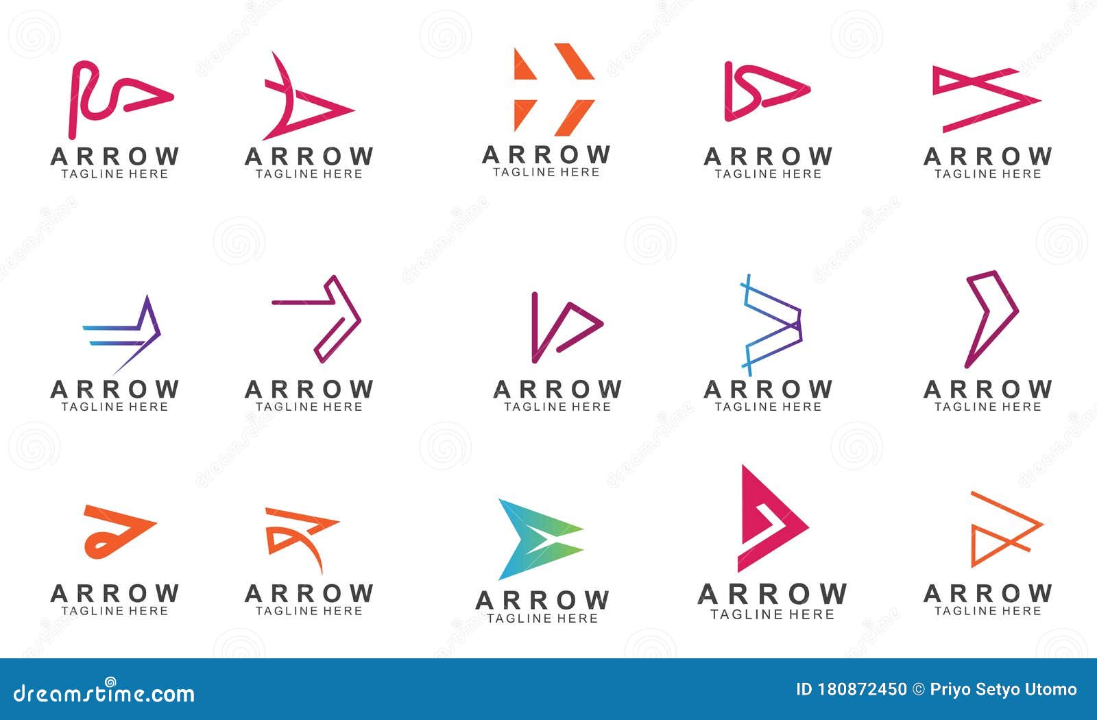 Set of Arrow Logo Design with Creative Concept Stock Vector ...