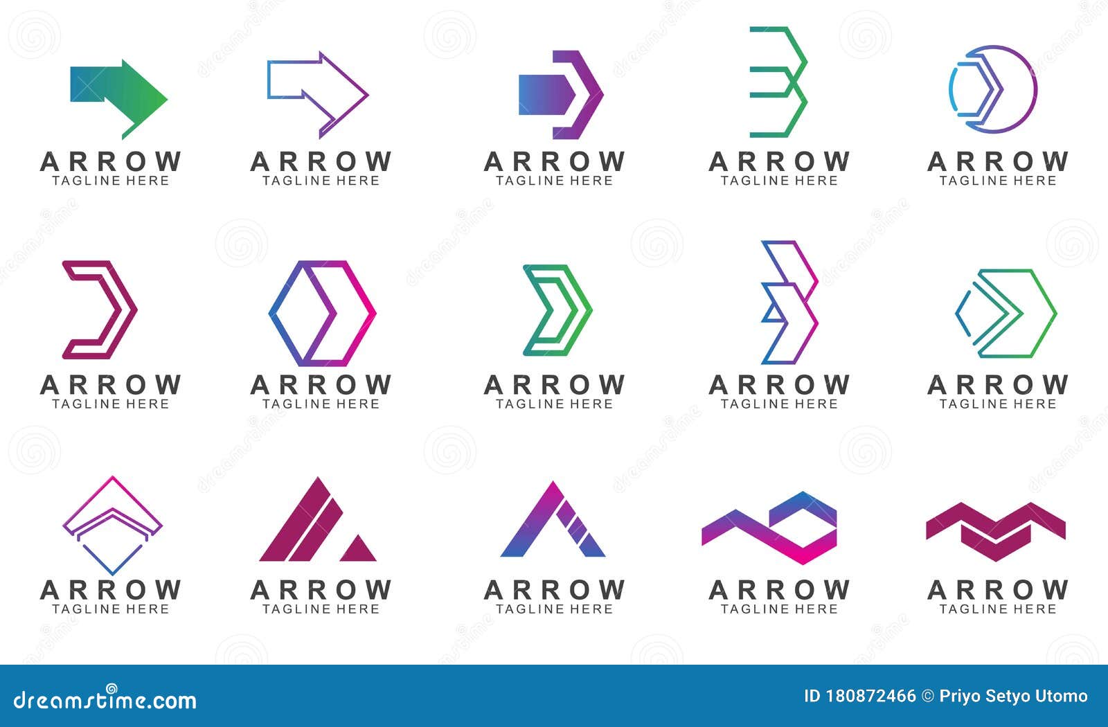 Set of Arrow Logo Design with Creative Design Stock Vector ...