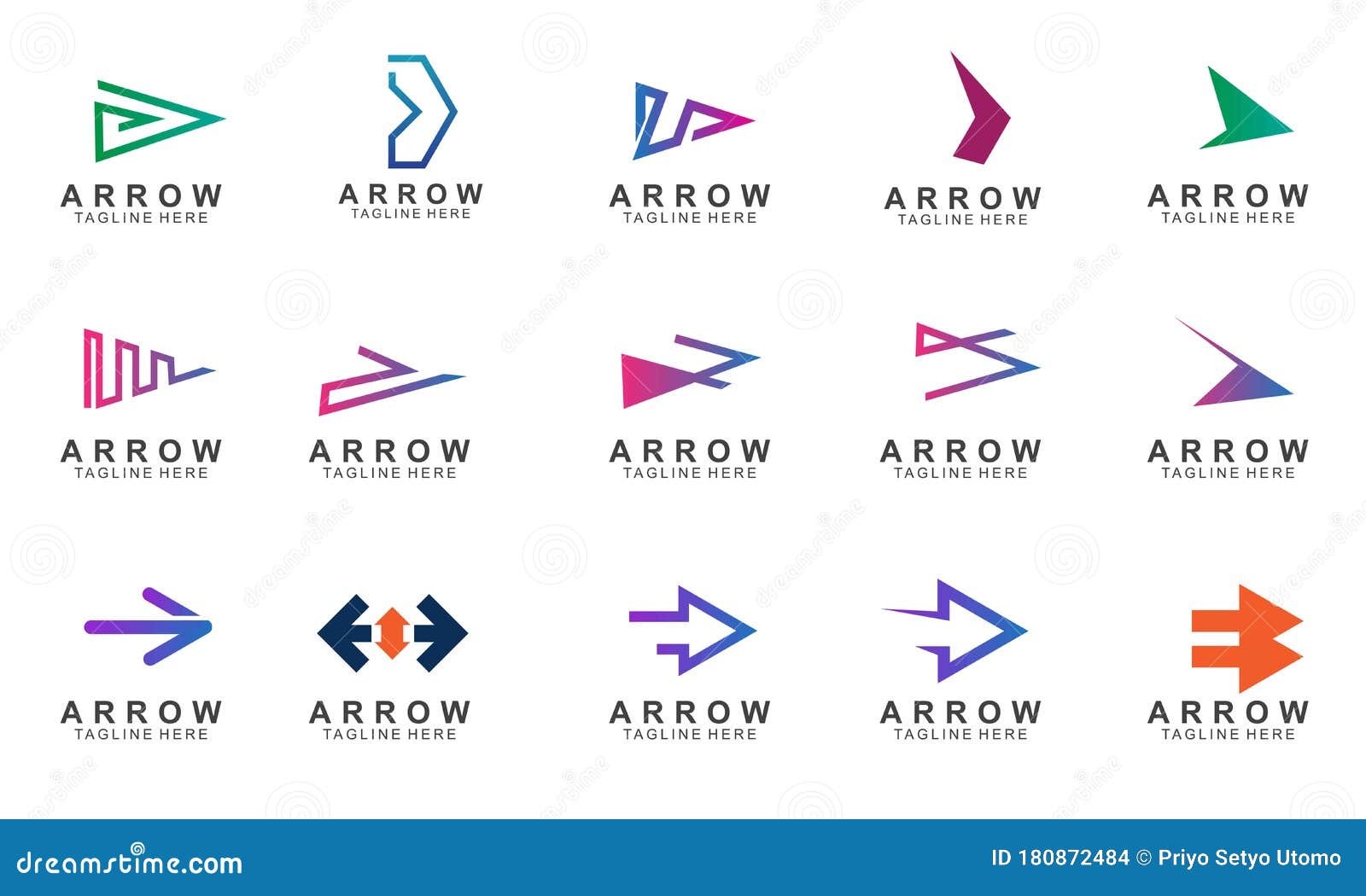 Set of arrow logo design stock vector. Illustration of identity - 180872484