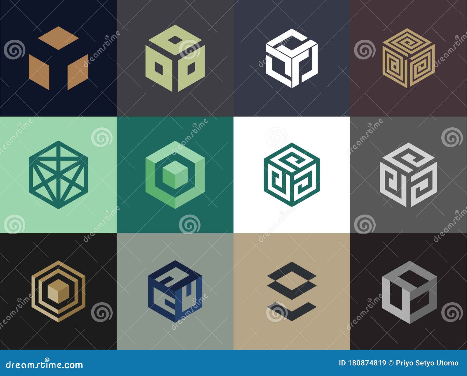 Set of Premium Box Logo Design Stock Vector - Illustration of icons ...