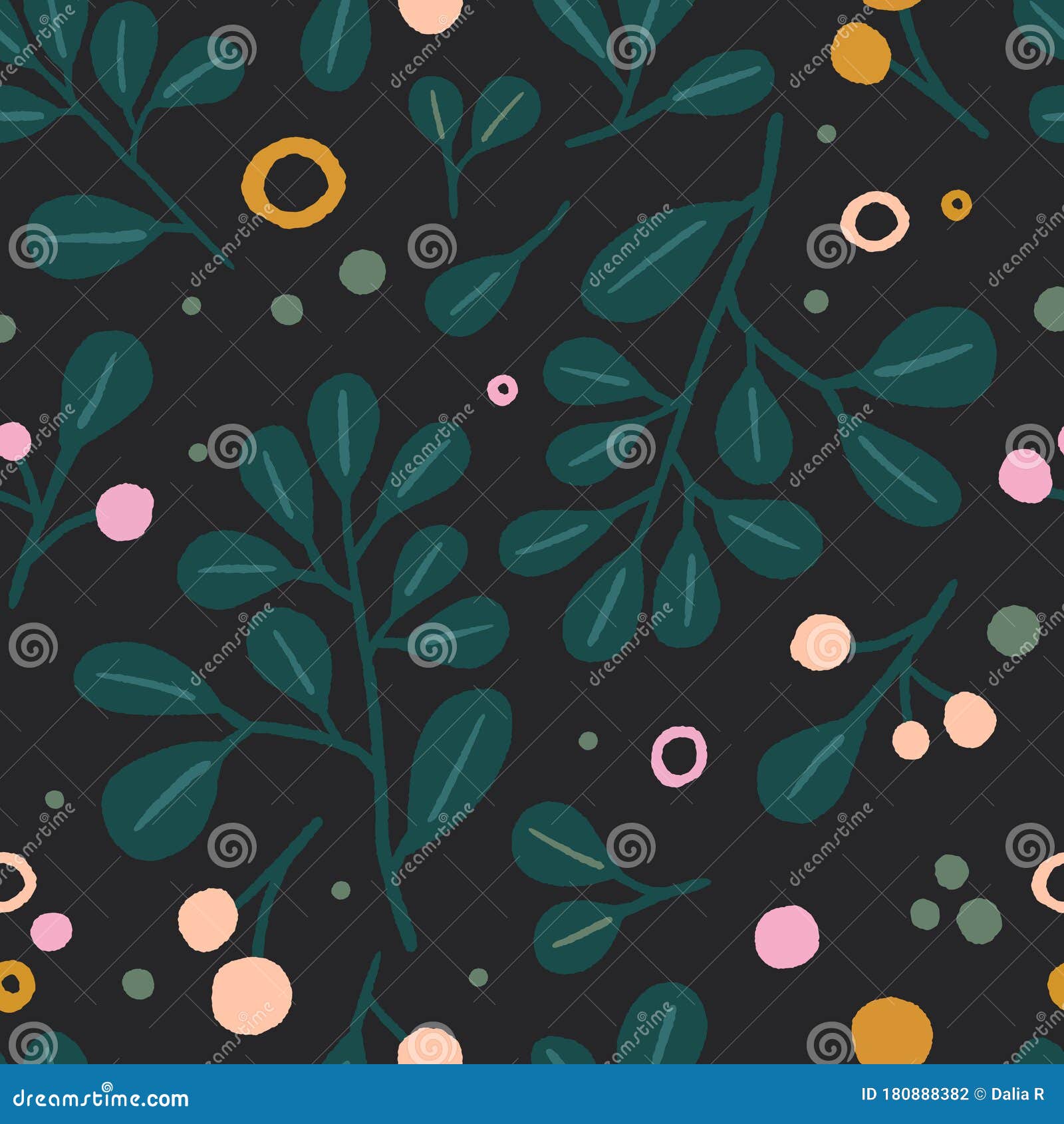 Abstract plant pattern. stock vector. Illustration of doodle - 180888382