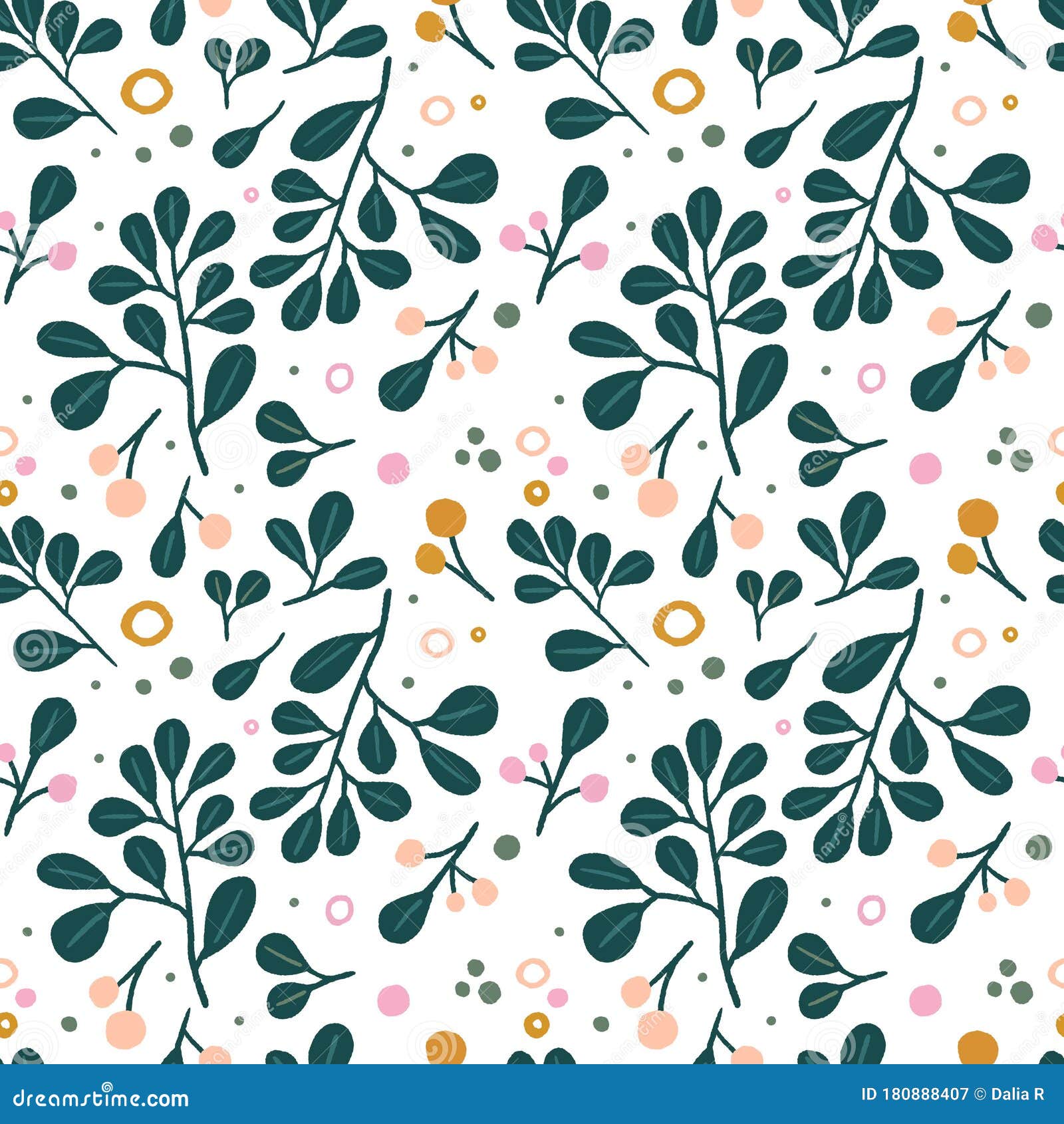 Abstract plant pattern. stock vector. Illustration of green - 180888407