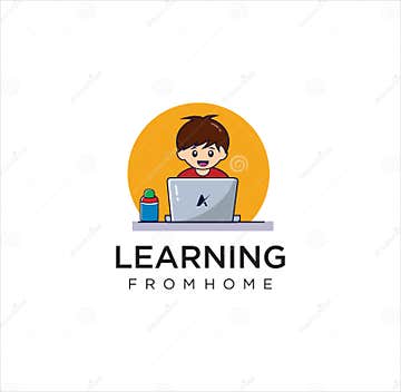 Child Home Learning Logo Design. Learn Online Logo Template. Online ...