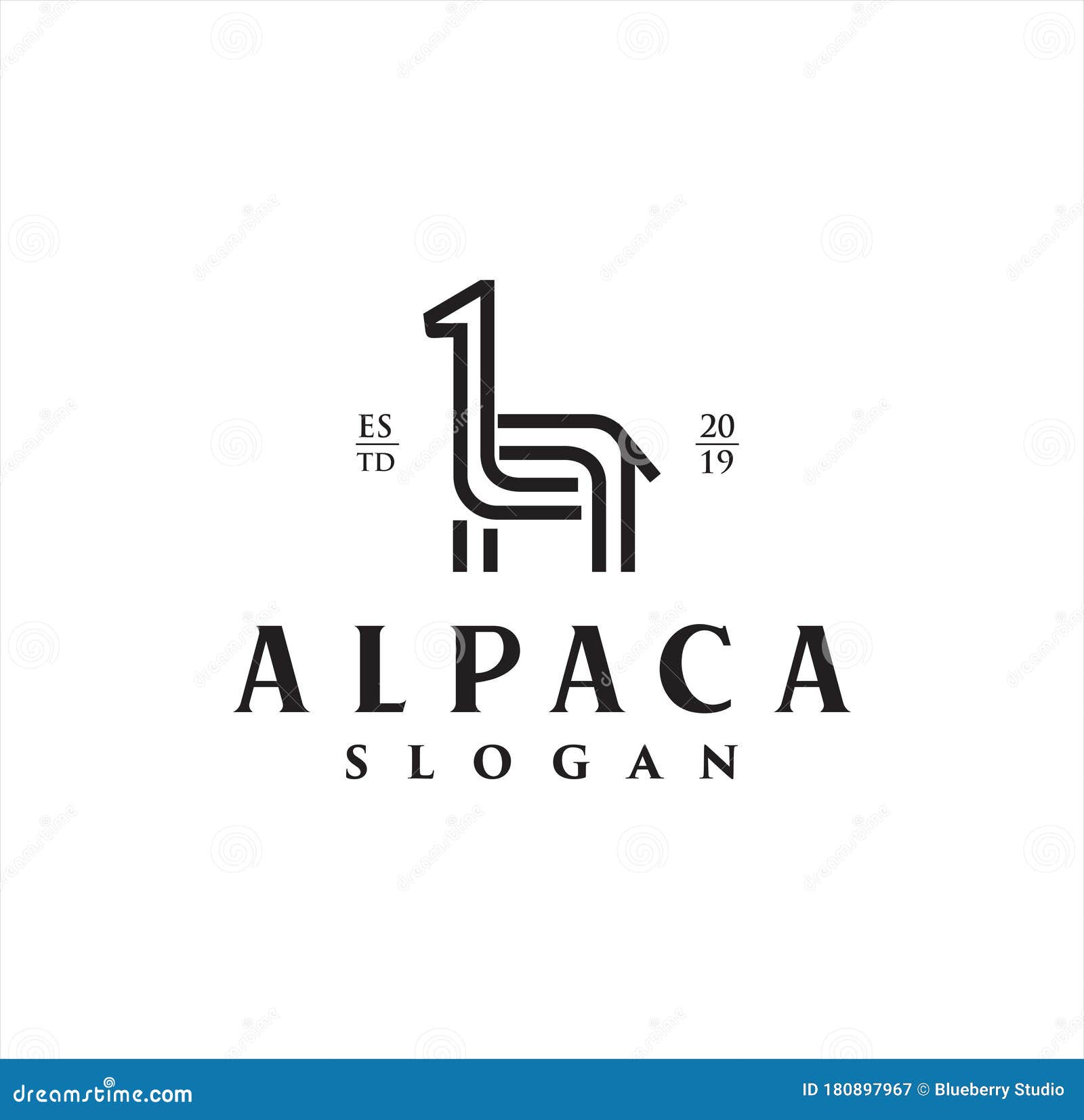 Simple Unique Alpaca Logo Line Art Design , Vicuna, Huacaya Alpaca ...