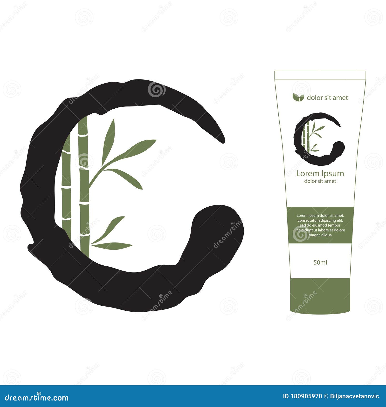 Zen Symbol and Bamboo Leaves Stock Vector - Illustration of foam ...