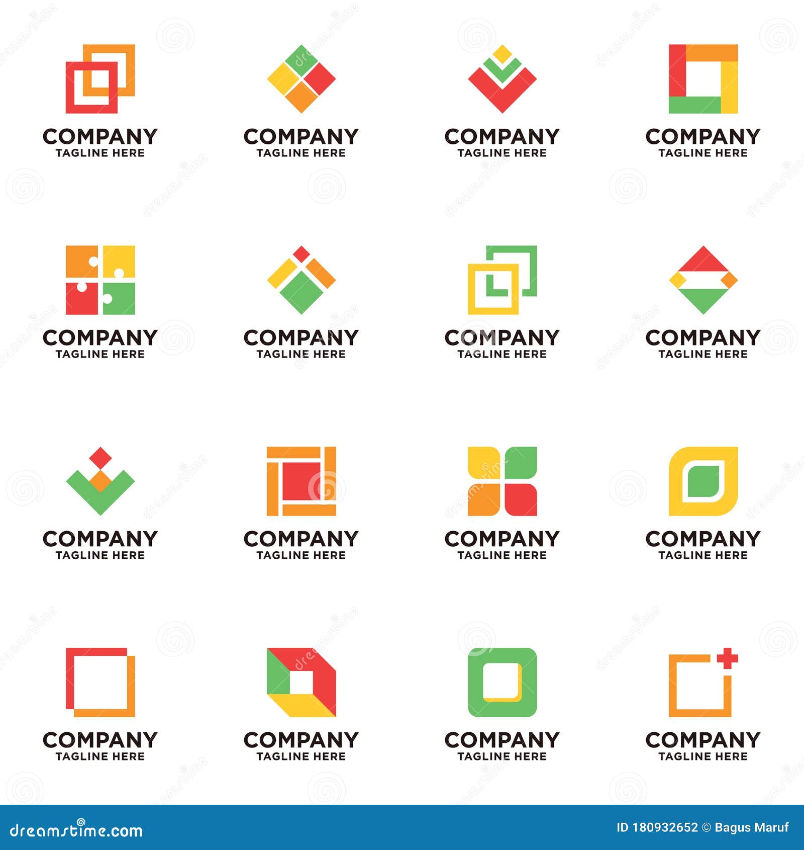 Simple and Clean Square Logo Template Stock Vector - Illustration of ...