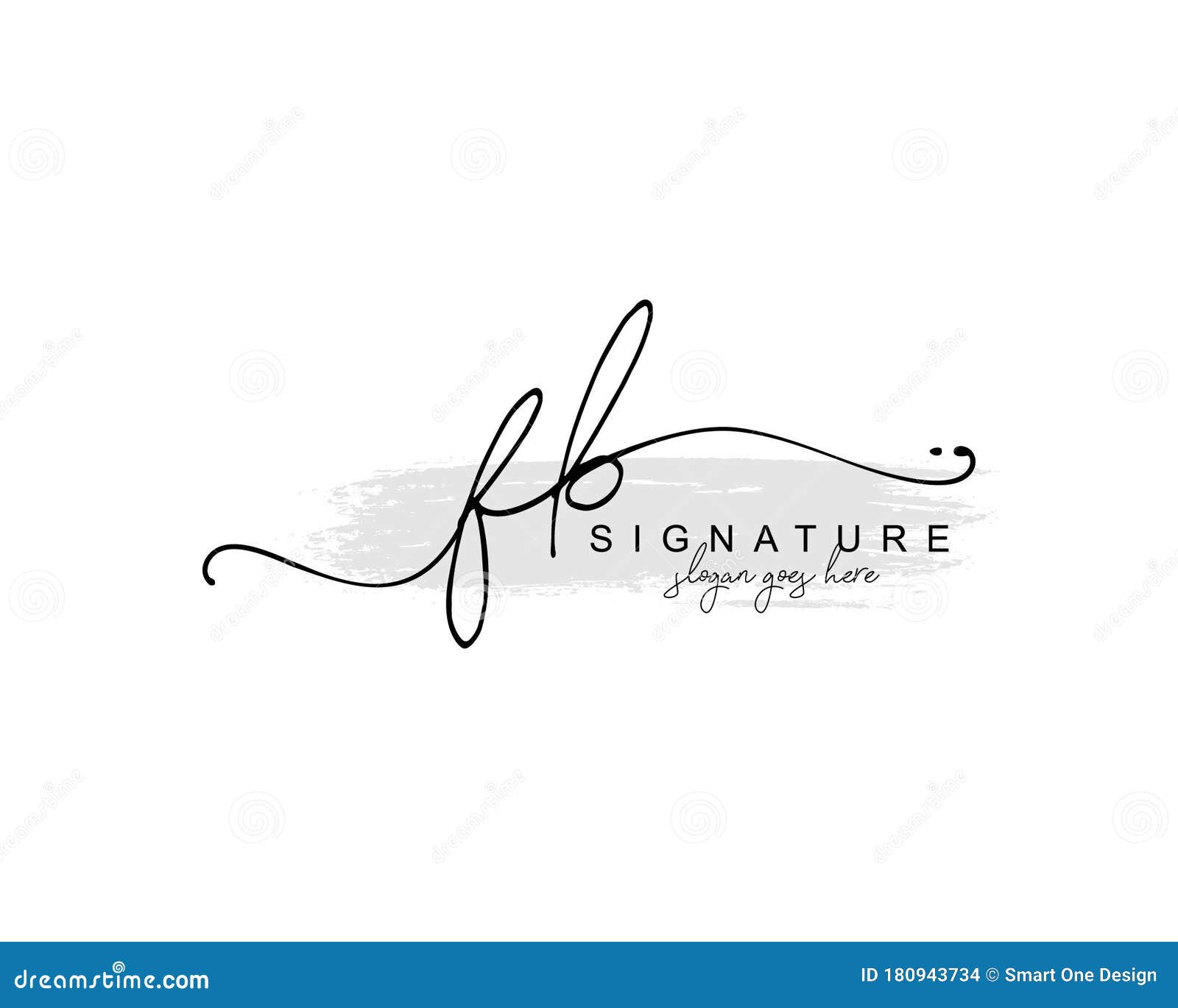 Initial FB Signature Logo Template Vector Stock Vector - Illustration ...