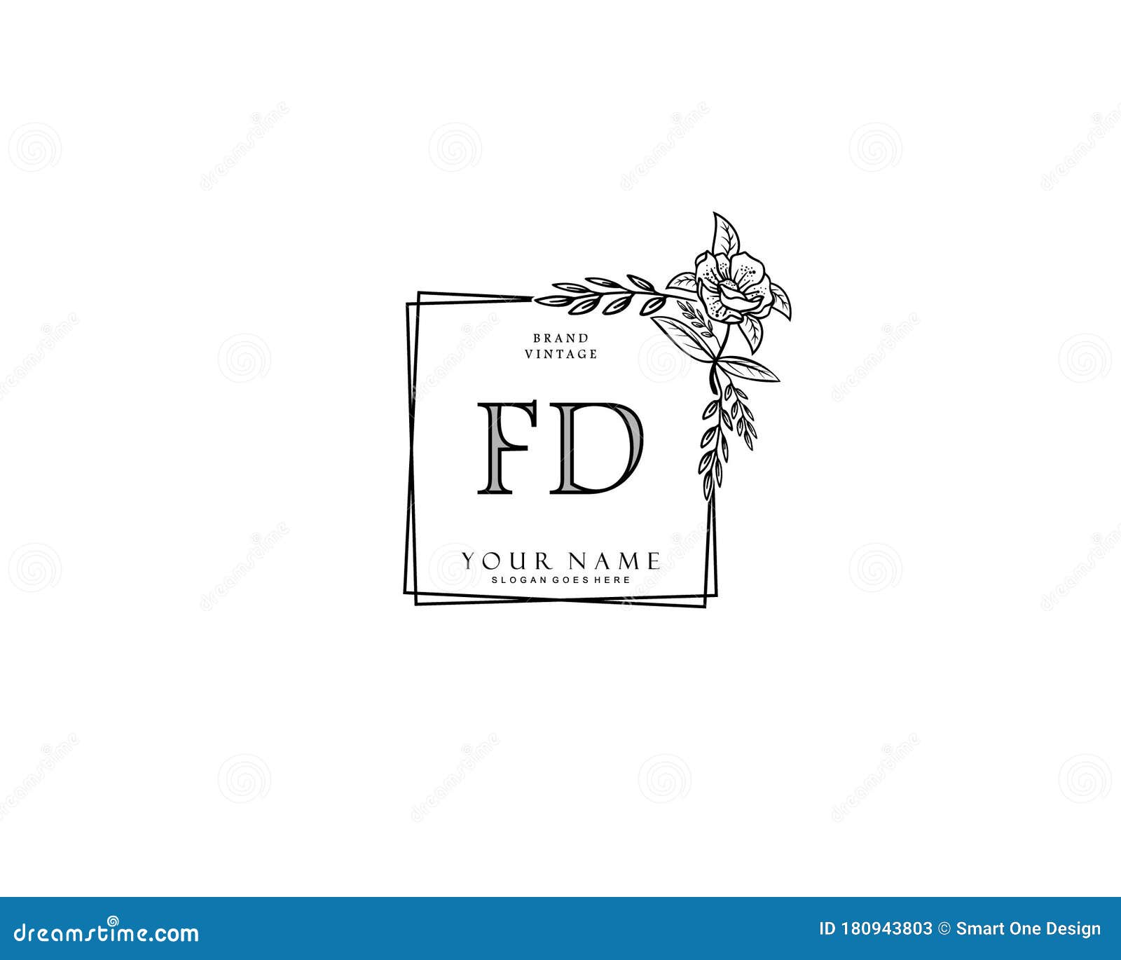 Initial FD Signature Logo Template Vector Stock Vector - Illustration ...