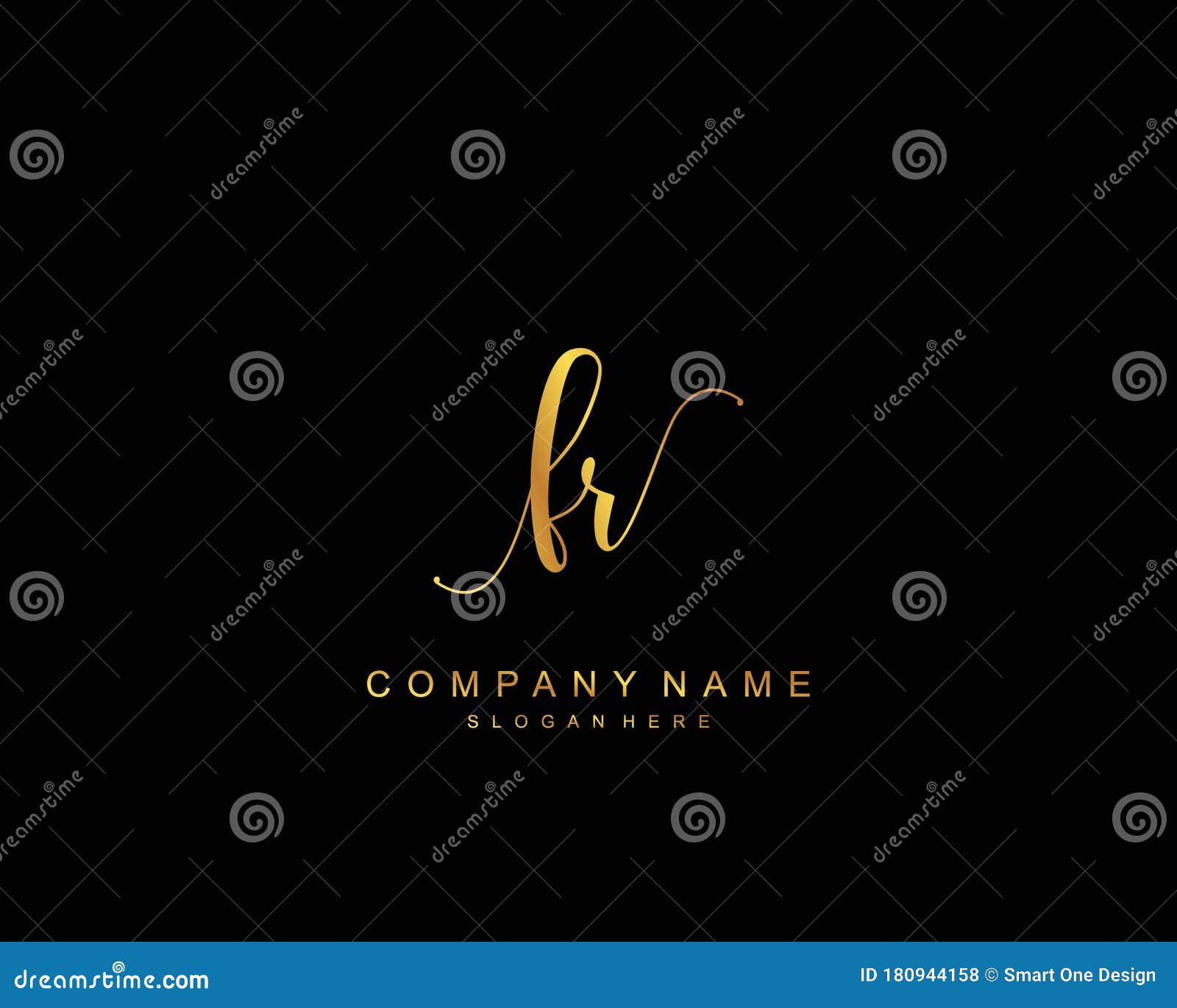 Initial FR Signature Logo Template Vector Stock Vector - Illustration ...