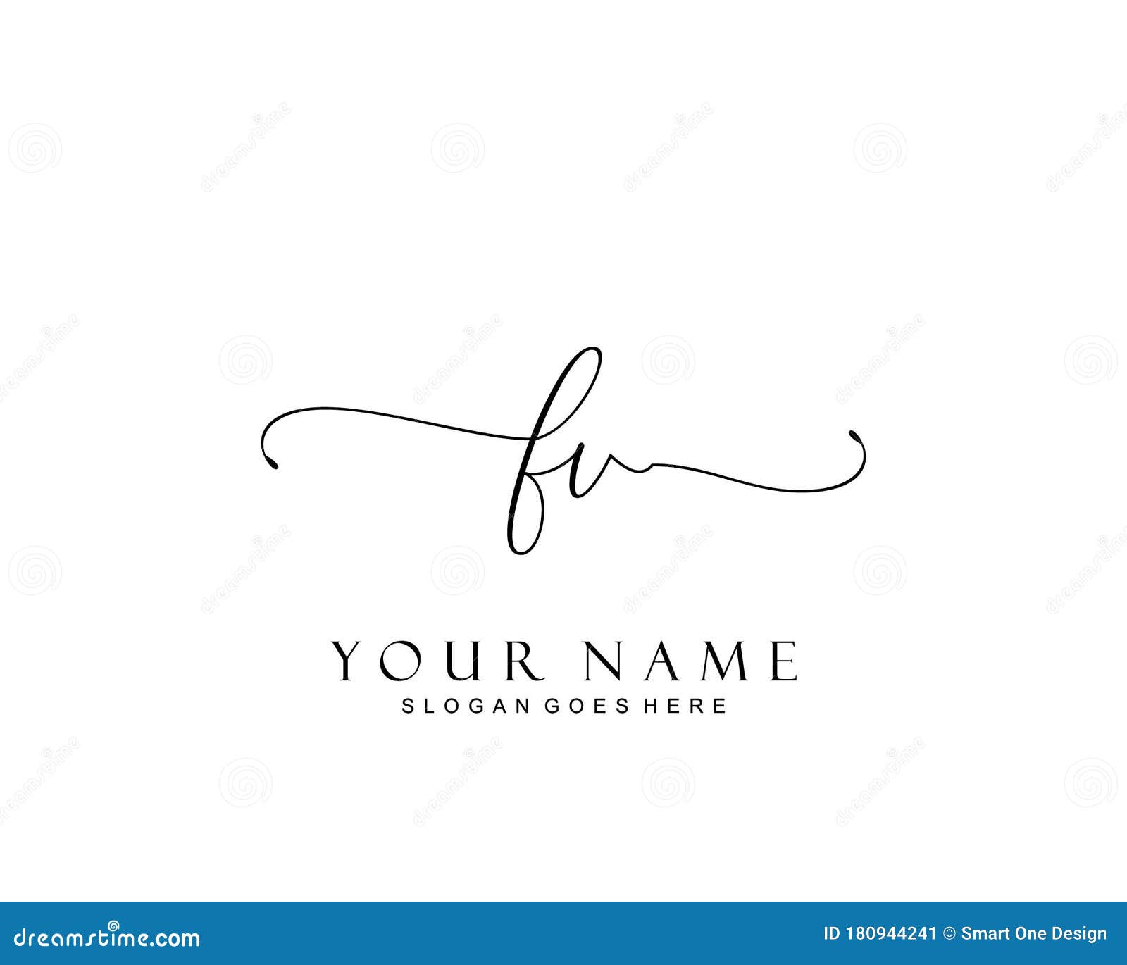 Initial FV Signature Logo Template Vector Stock Vector - Illustration ...