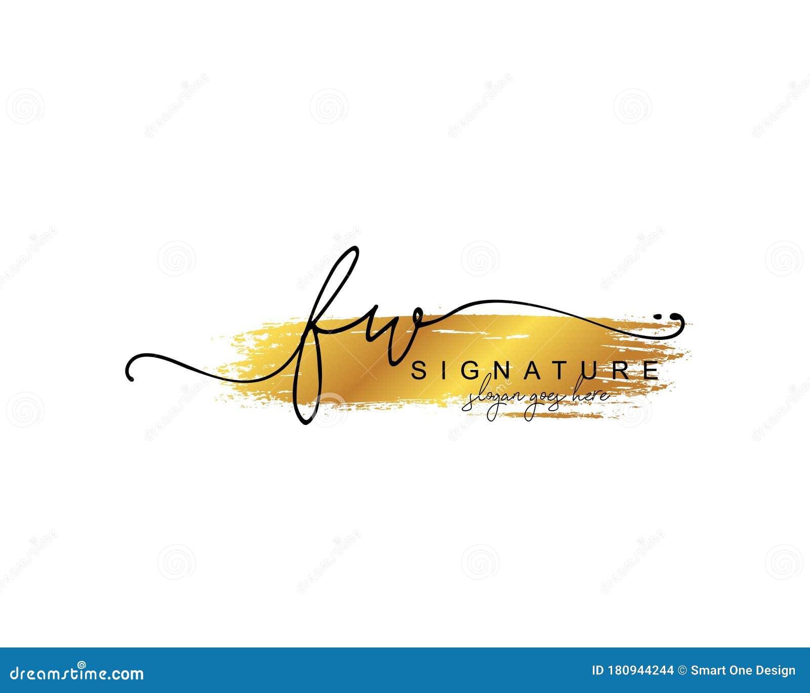 Initial FW Signature Logo Template Vector Stock Vector - Illustration ...