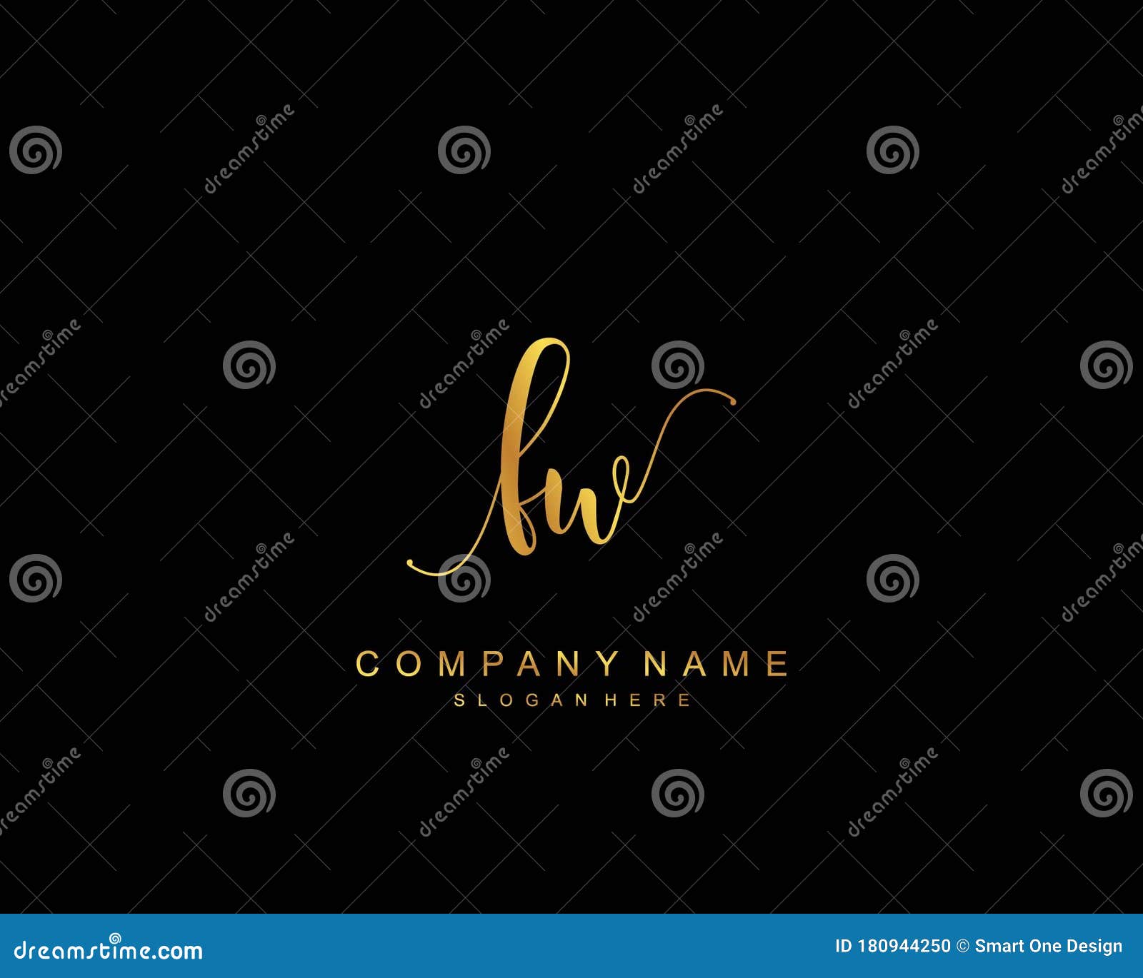 Initial FW Signature Logo Template Vector Stock Vector - Illustration ...