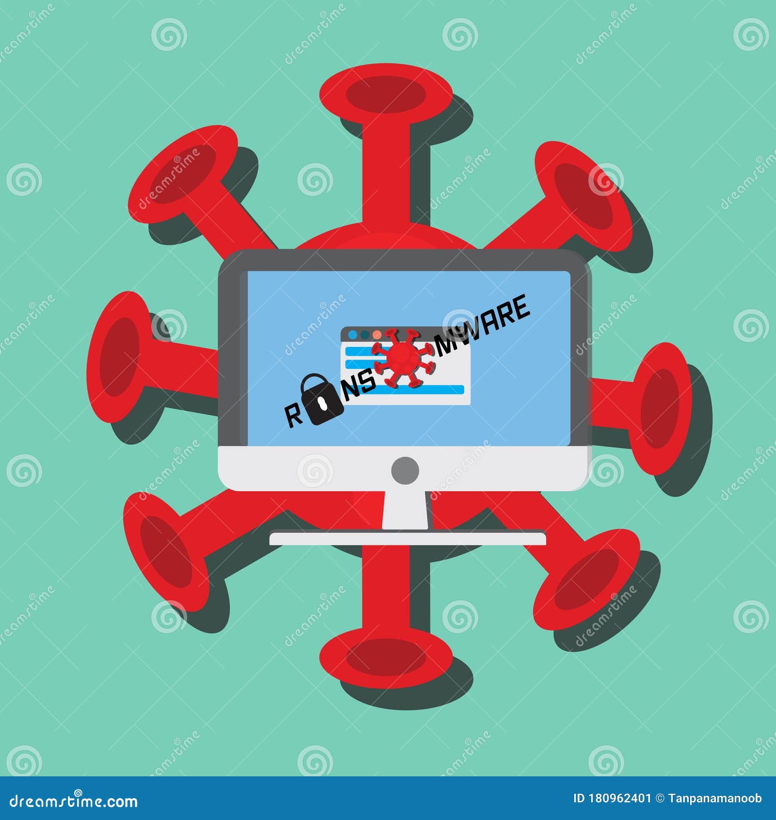 A Hackers Behind a Monitor Try To Scam and Fraud Stock Vector ...