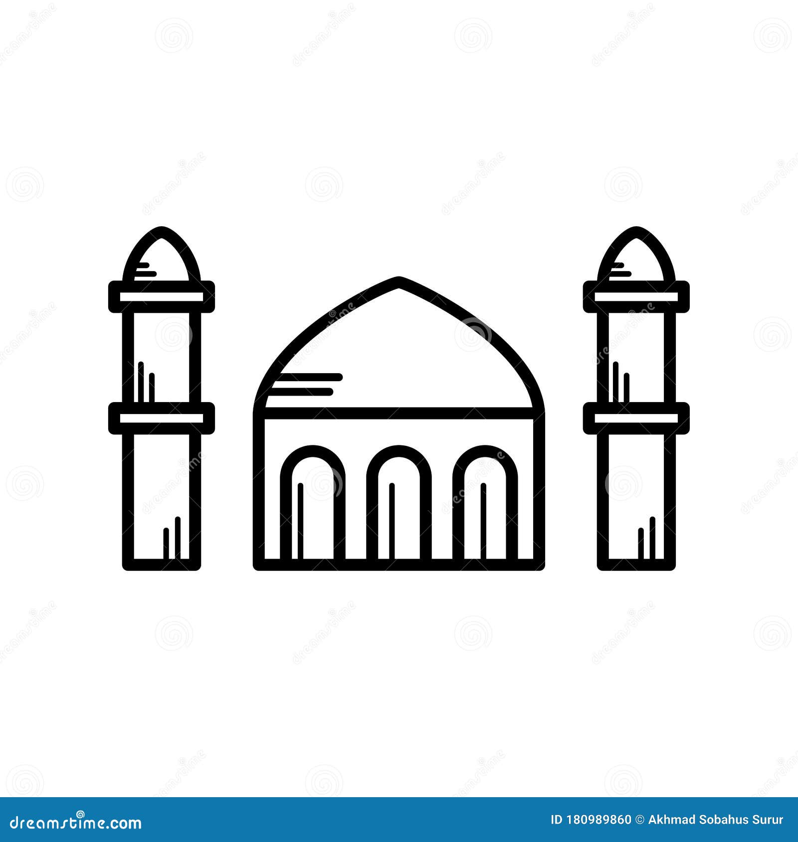 Mosque Outline Symbol. Design Template Vector Stock Vector ...