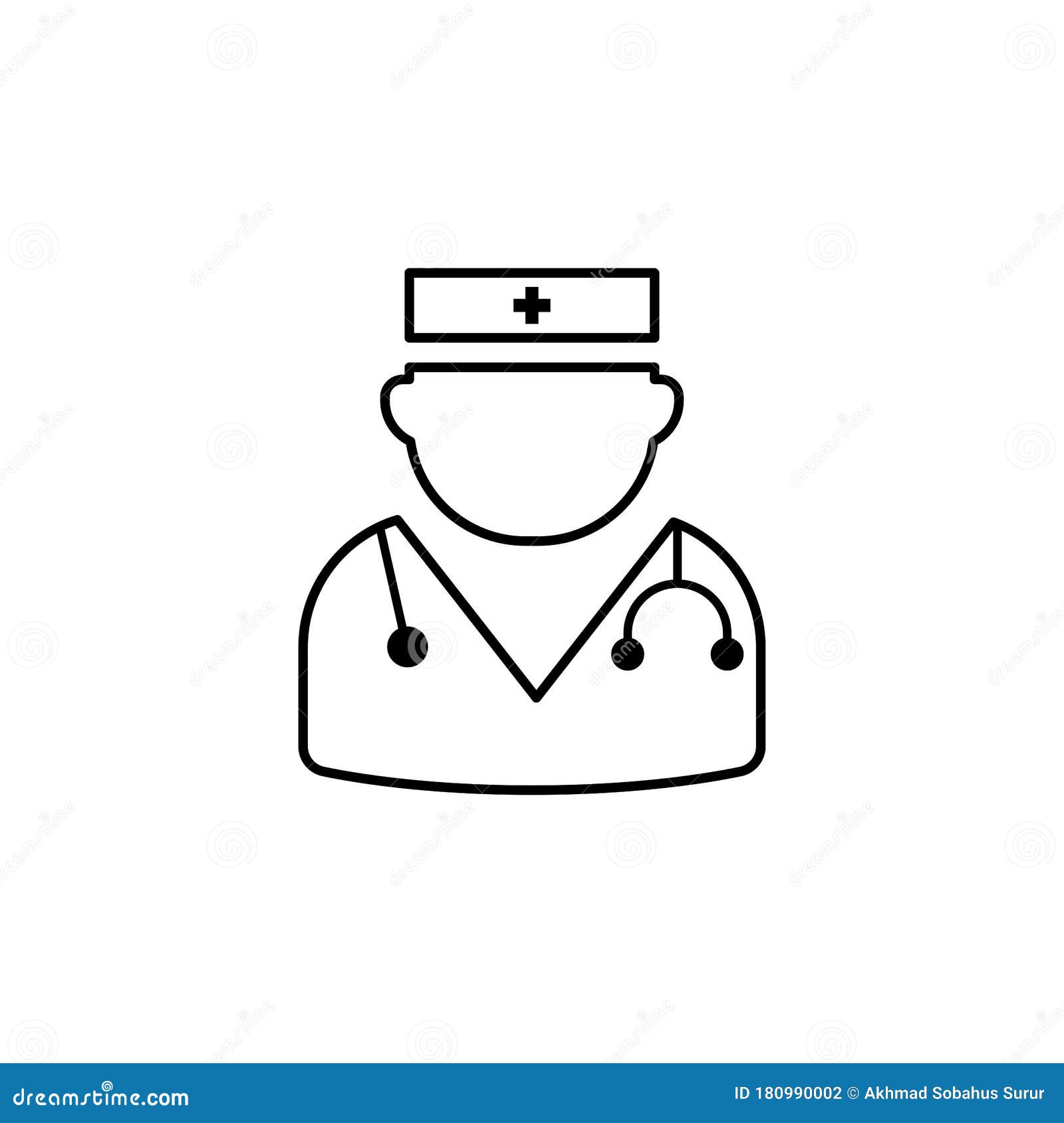 Doctor Line Symbol Vector Template Stock Vector - Illustration of hand ...