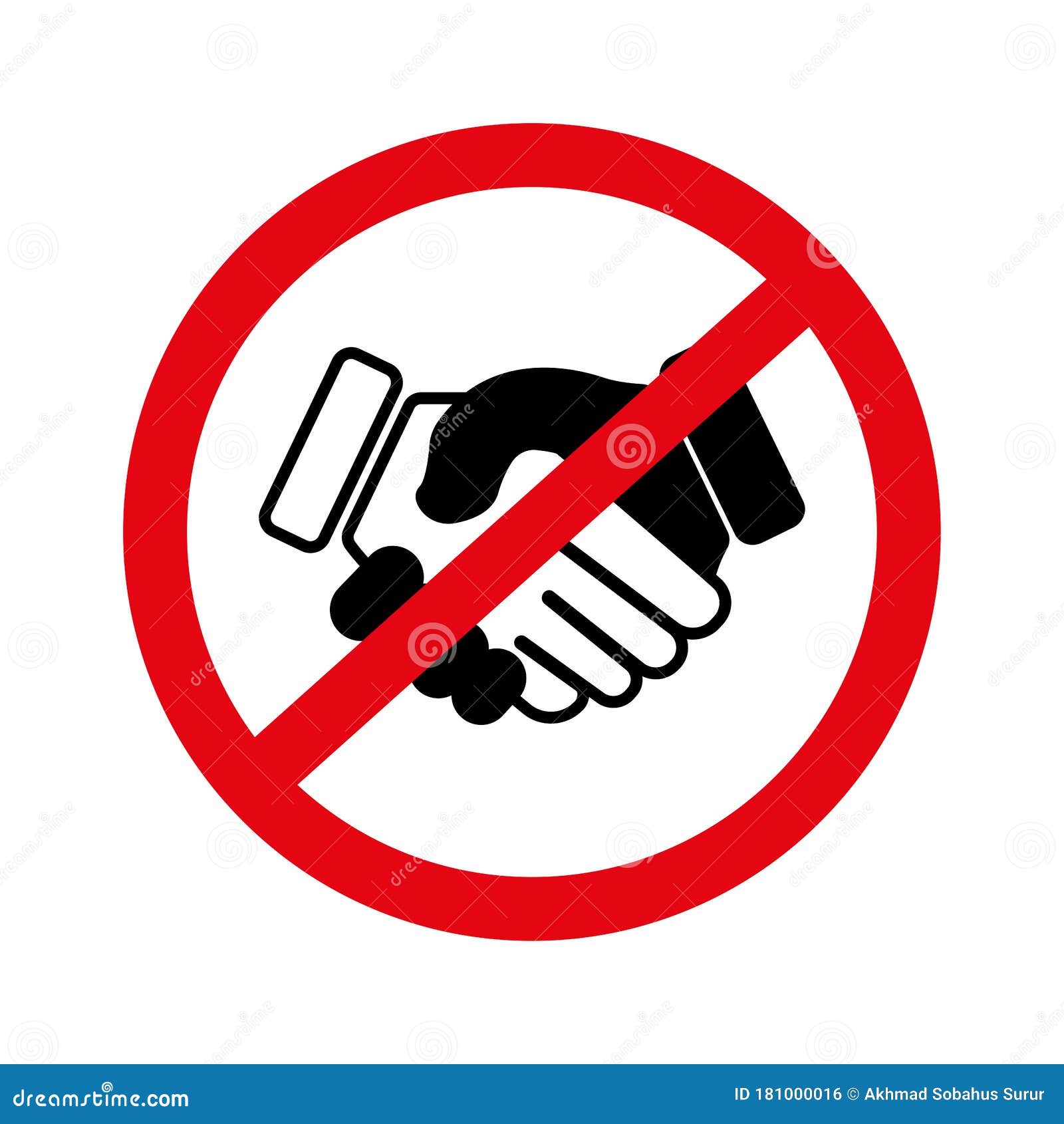Handshake Prohibited Sign. Do Not Shake Hands Sign. Eps Ten Royalty ...