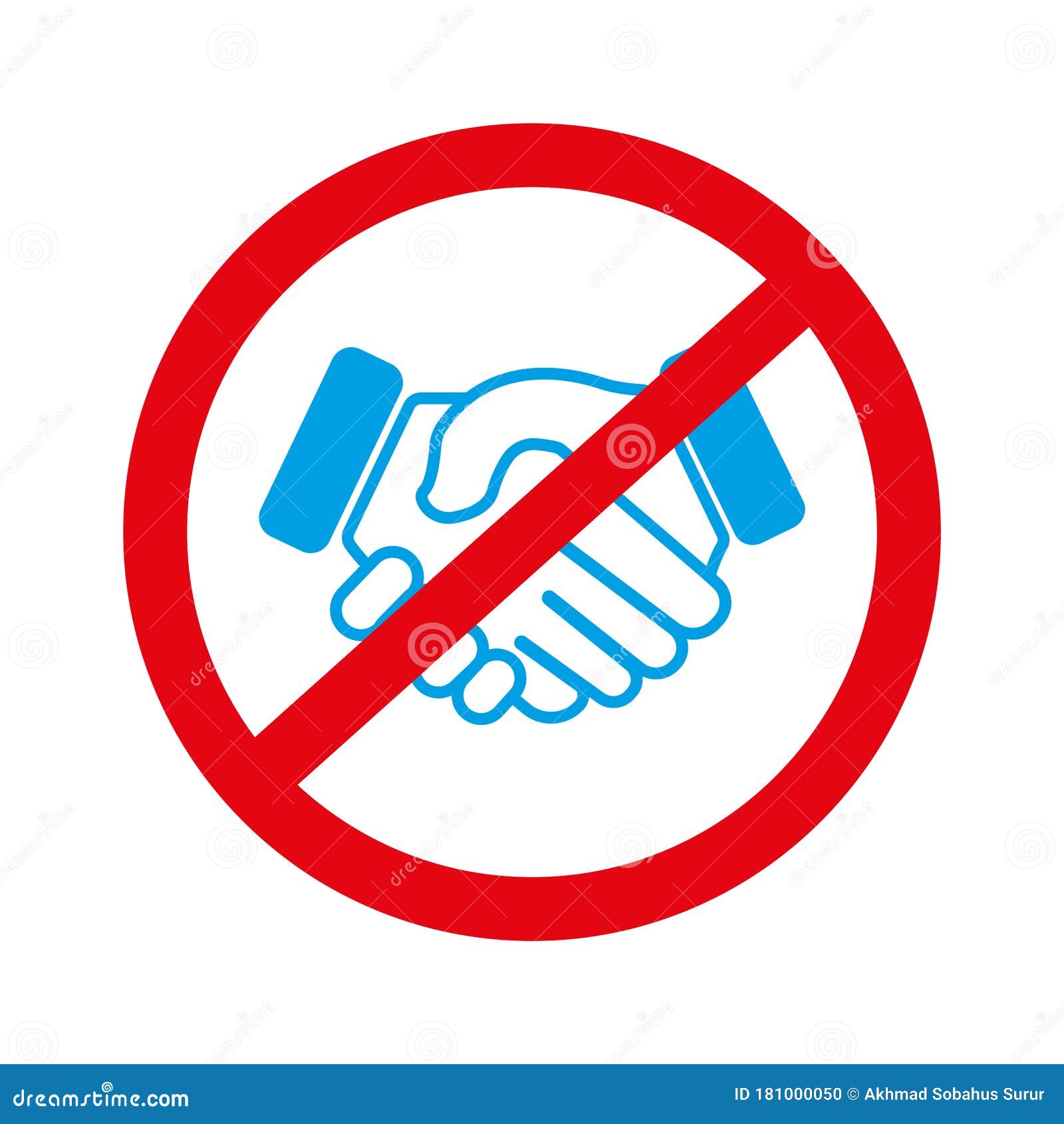 Handshake Prohibited Sign. Do Not Shake Hands Sign. Eps Ten Royalty ...