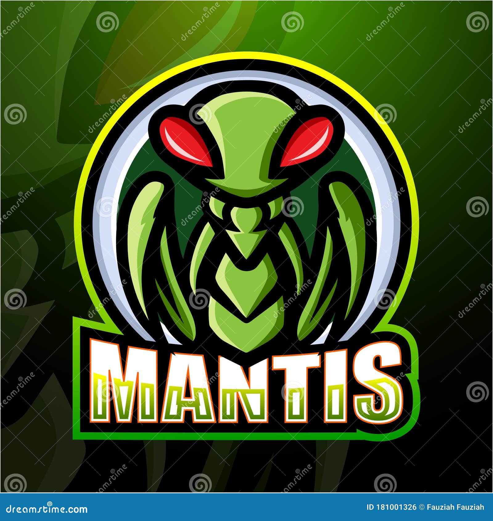 Mantis Mascot Esport Logo Design Stock Vector - Illustration of green ...