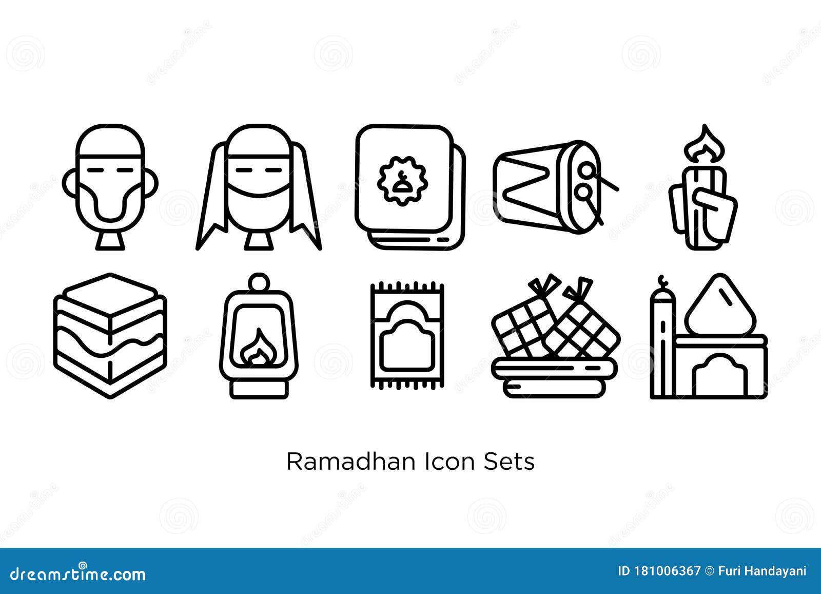 Ramadhan Icon Sets stock vector. Illustration of icon - 181006367