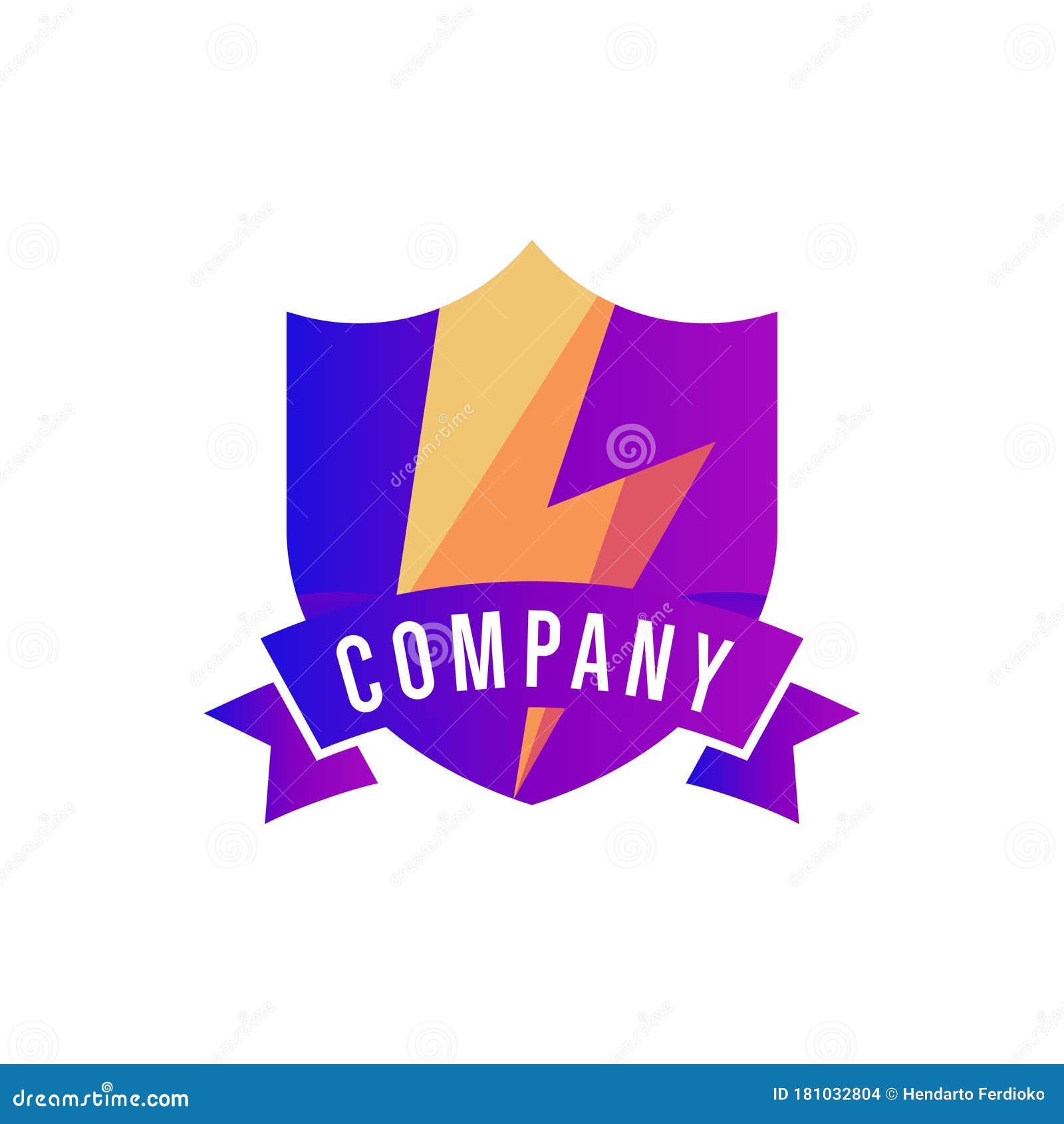 Lightning Shield Protect Vector Logo Design Template Stock Vector ...