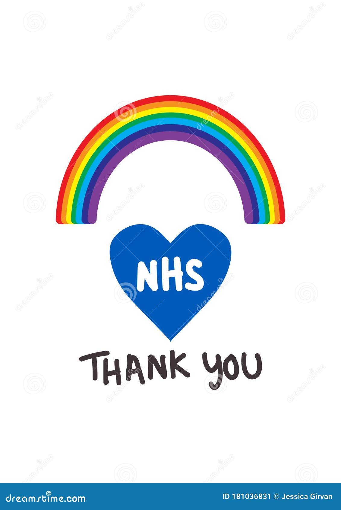 Thank You NHS Rainbow Picture Stock Vector - Illustration of painting ...