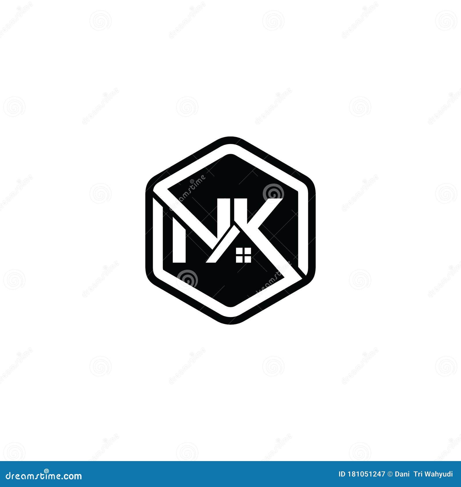 NK Letter Logo Icon Design Template Elements Stock Vector ...