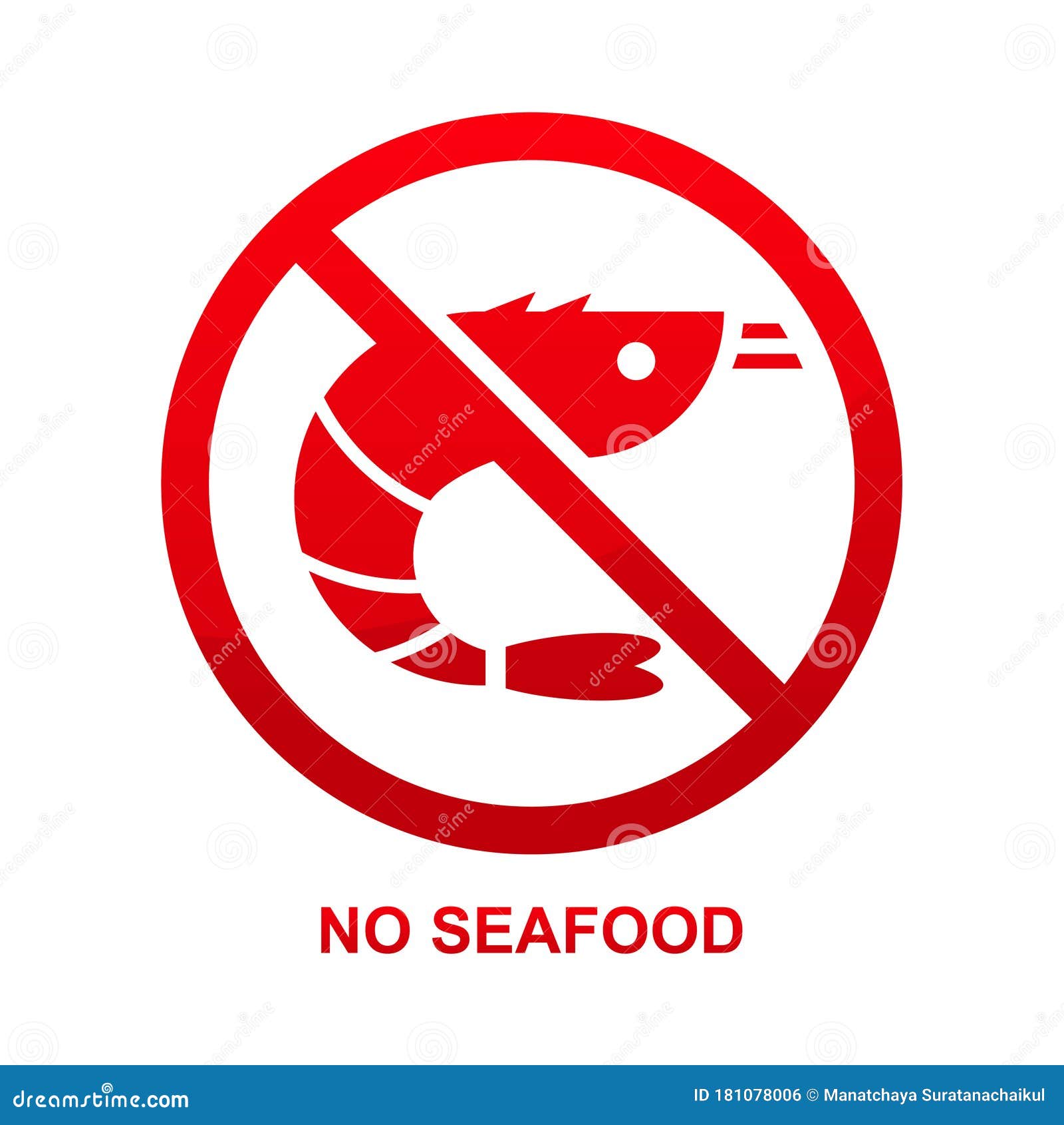 No Seafood Sign