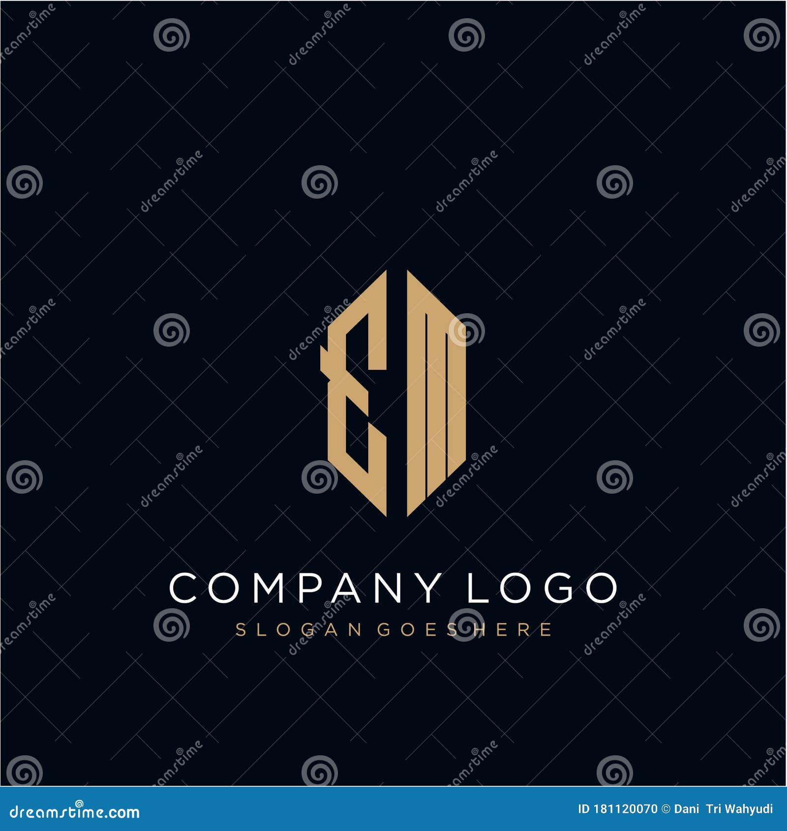 EM Letter Logo Icon Design Template Elements Stock Vector ...