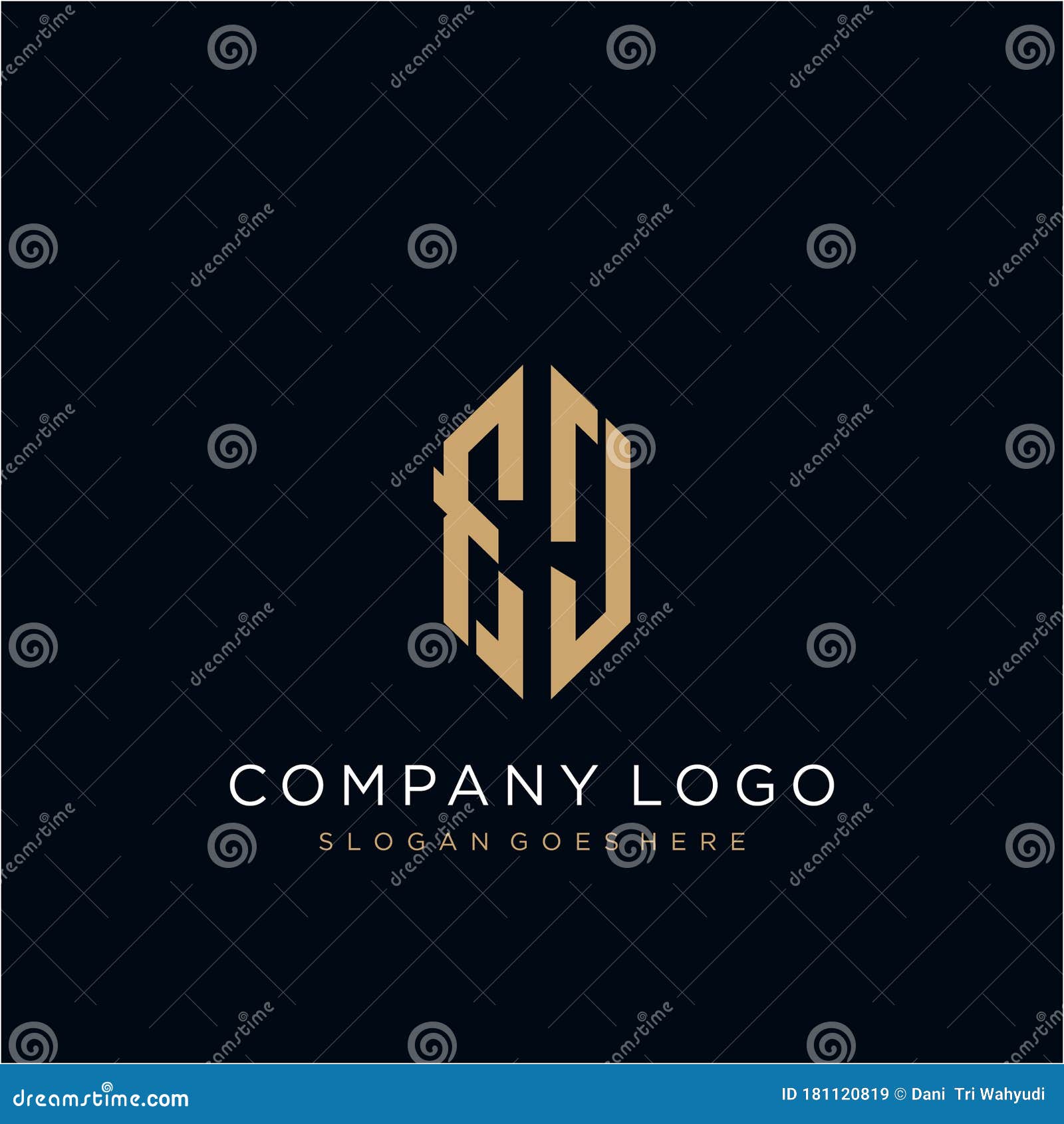 FJ Letter Logo Icon Design Template Elements Stock Vector ...