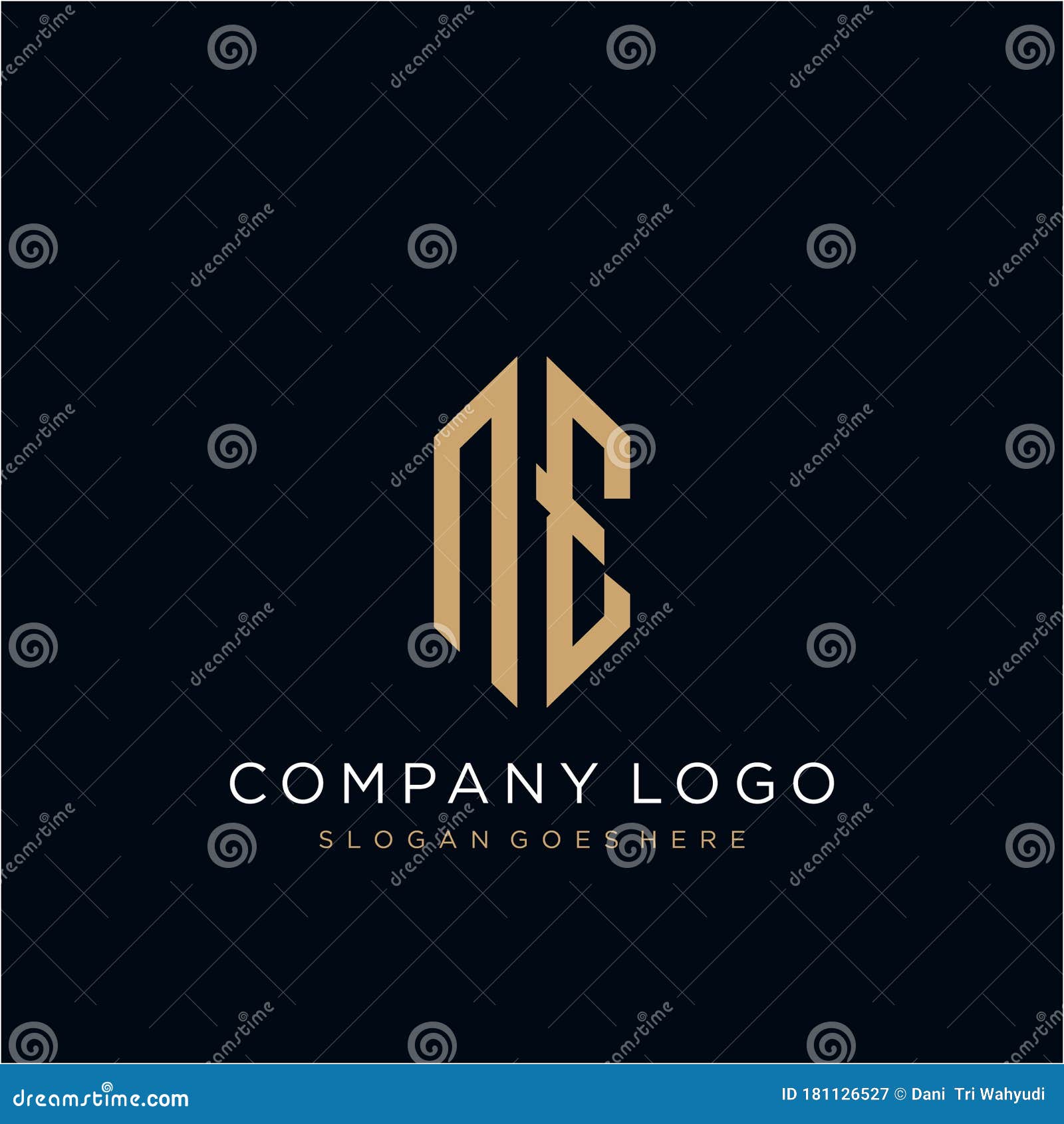 NE Letter Logo Icon Design Template Elements Stock Vector ...