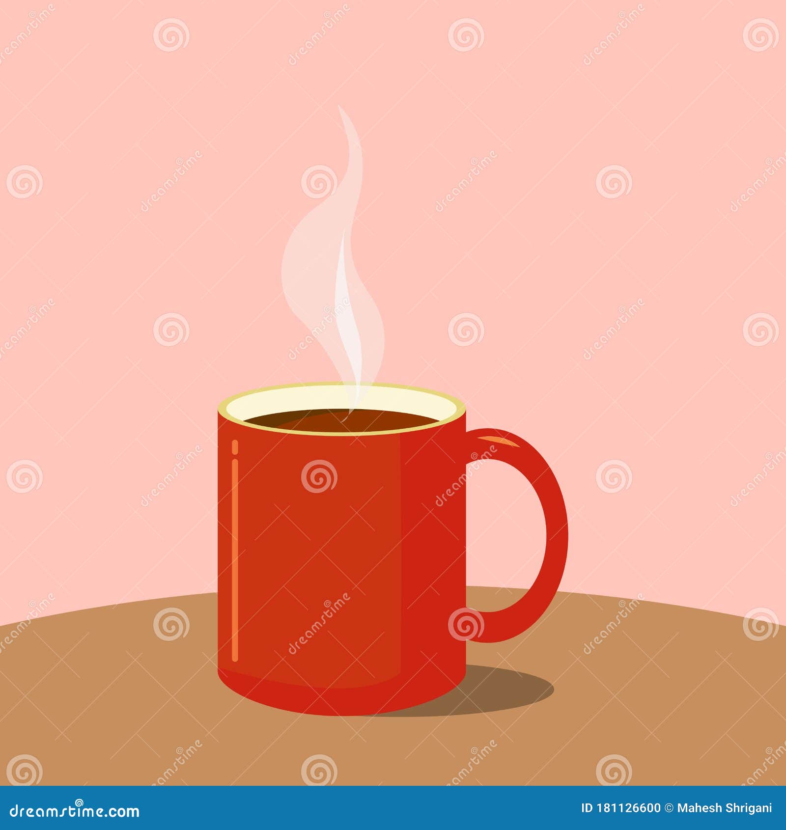Morning Fresh Coffee Mug Art Work Stock Vector - Illustration of single ...