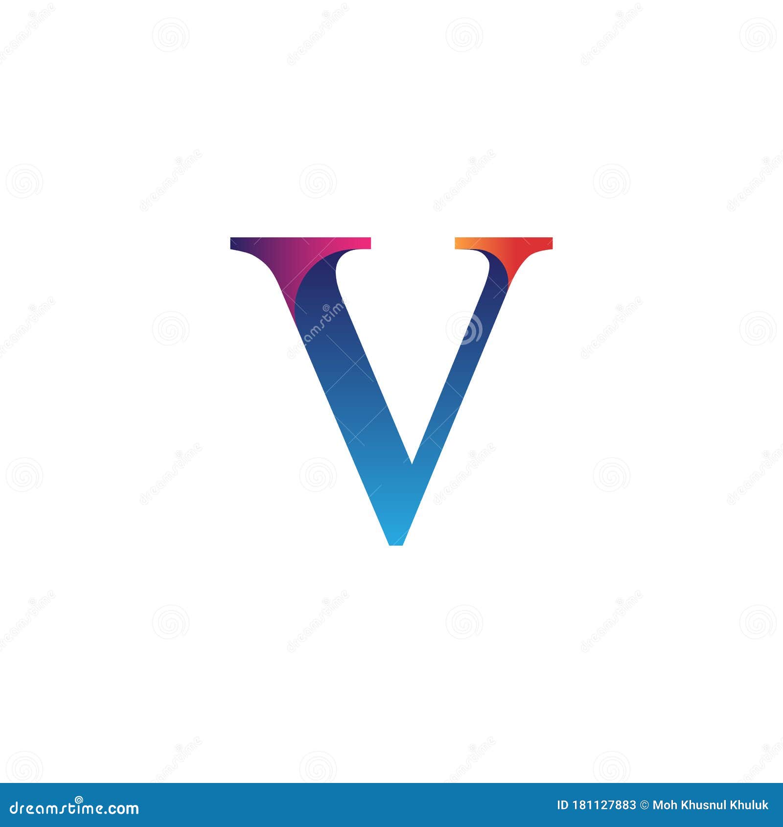 Initial Letter V Concept Logo Vector Blue Orange and Purple Color Stock ...