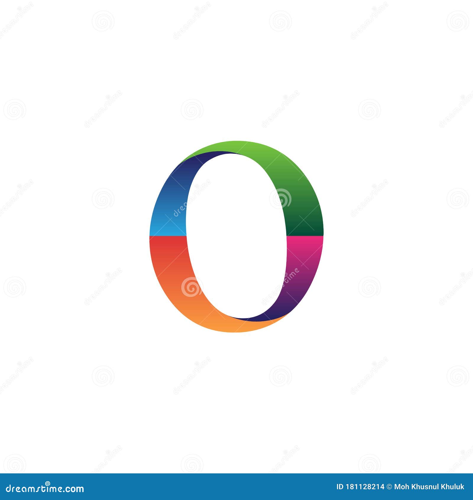 Initial Letter O Concept Logo Vector Blue Orange and Purple Color Stock ...