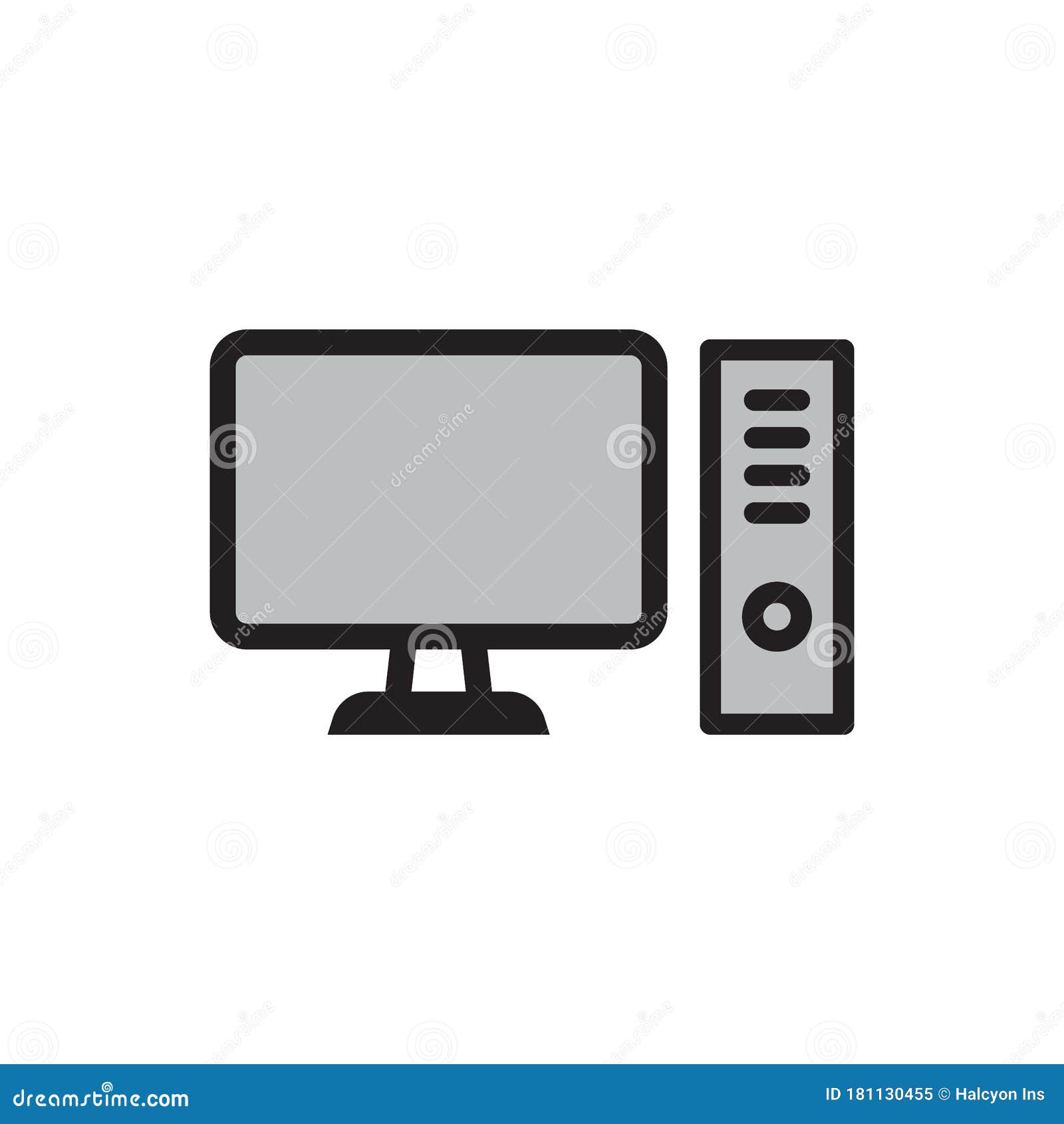 PC Icon in Trendy Design Vector Eps 10 Stock Vector - Illustration of ...