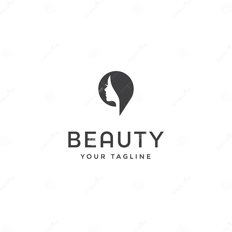 Creative Beauty Woman Fashion Logo. Abstract Girl Face Design Stock ...