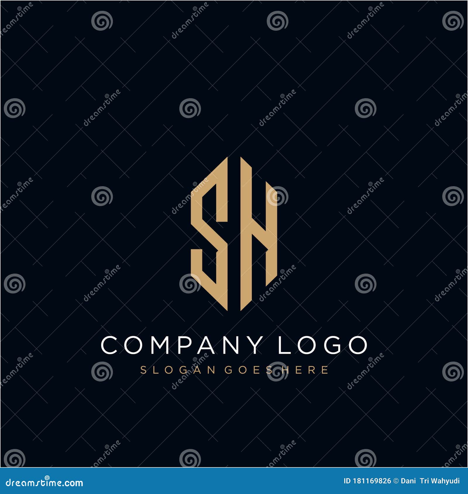 SH Letter Logo Icon Design Template Elements Stock Vector ...