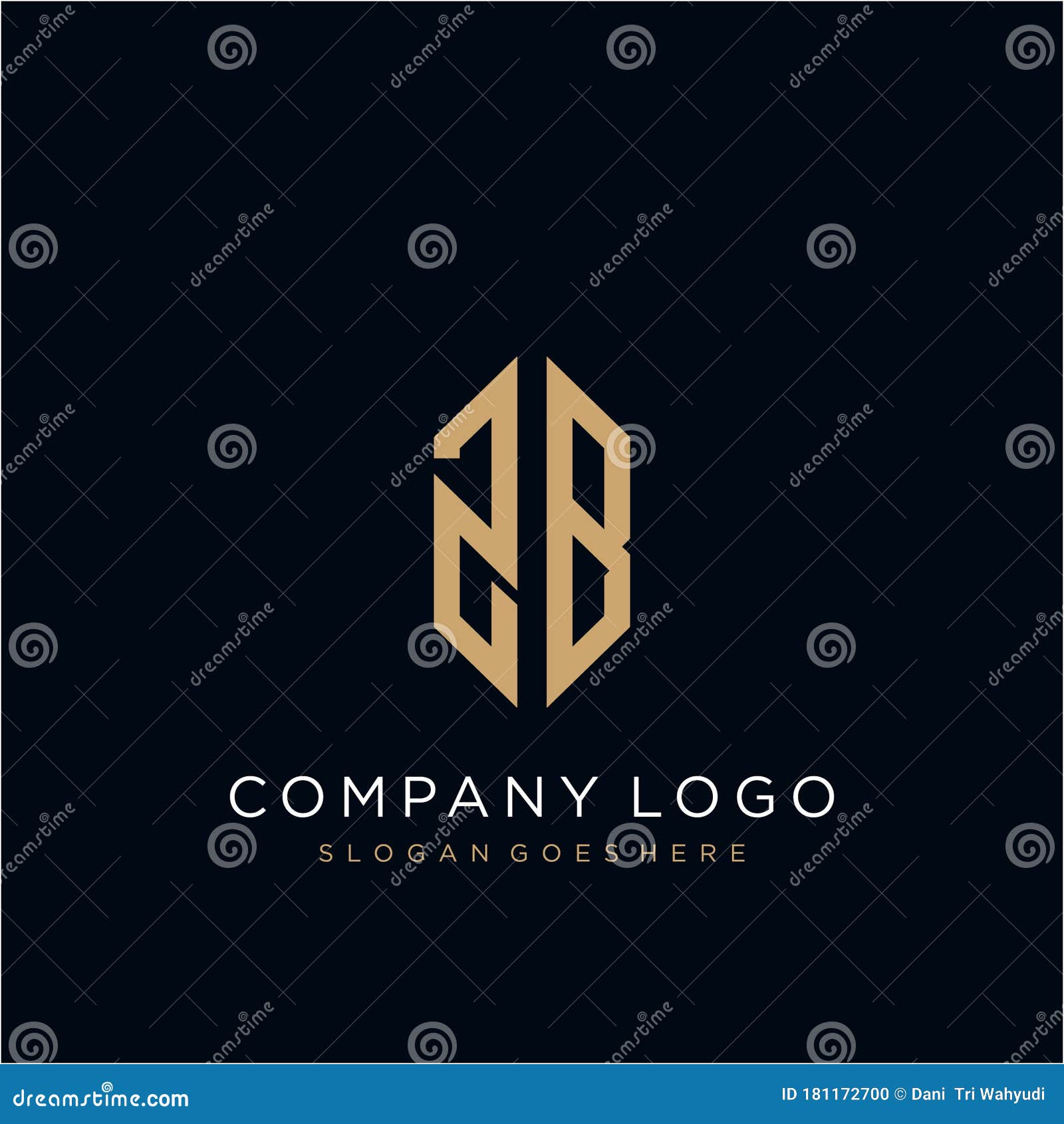 ZB Letter Logo Icon Design Template Elements Stock Vector ...