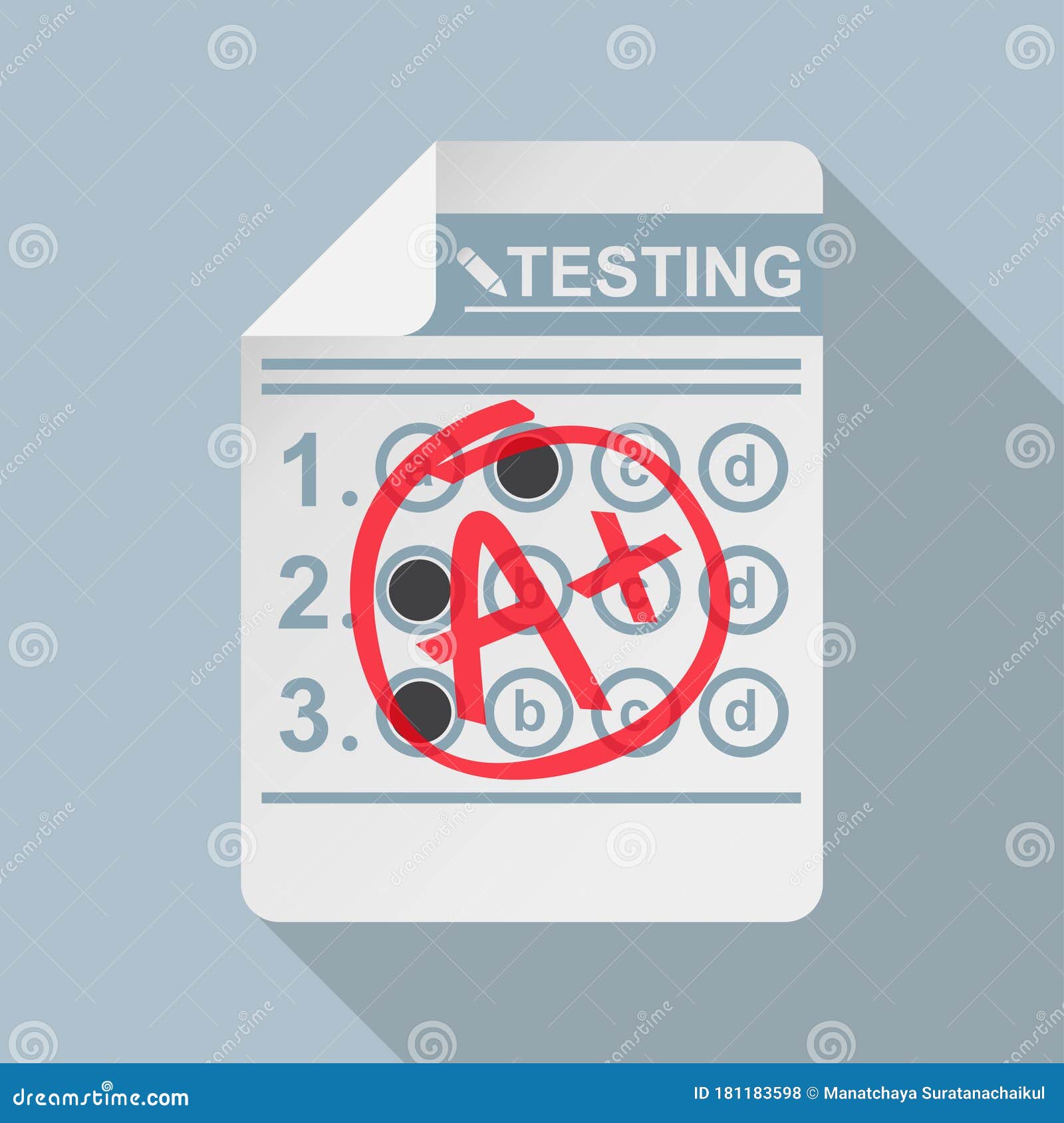 Grade Result a Plus on Testing Paper Stock Vector - Illustration of ...